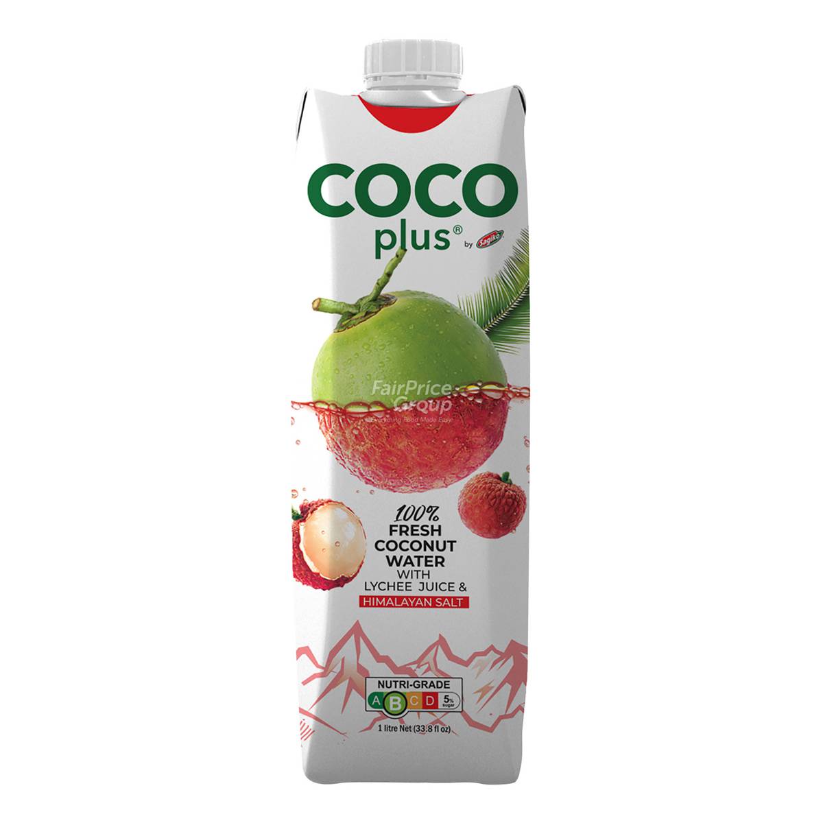 Coco Plus 100% Fresh Coconut Juice with Lychee Juice & Himalayan Salt ...