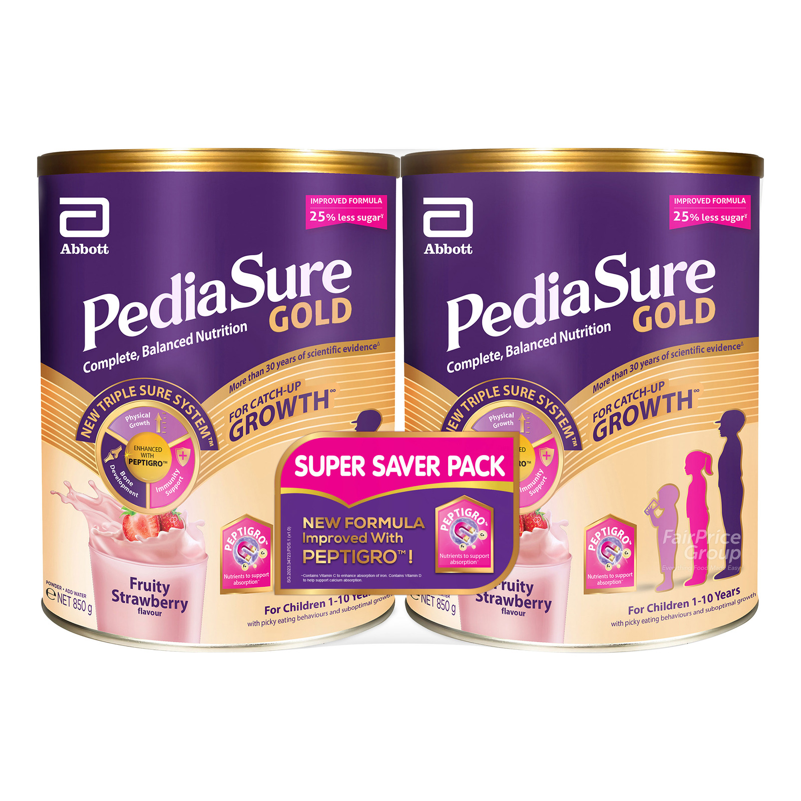 PediaSure TripleSure Milk Powder - Fruity Strawberry (Twin Pack) | NTUC ...