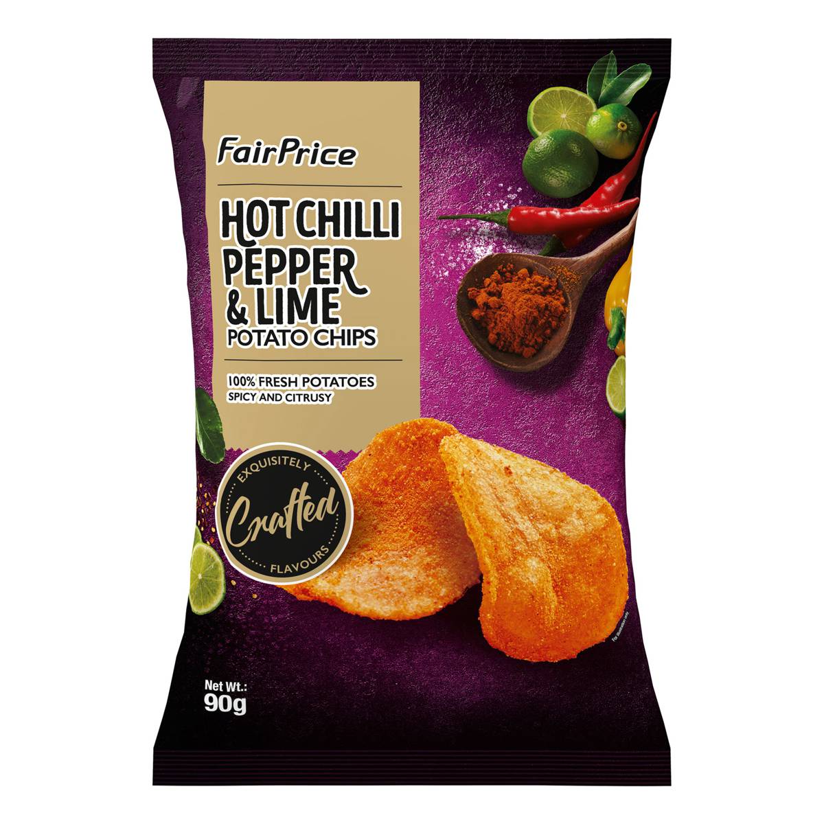 FairPrice Potato Chips - Hot Chili Pepper & Lime | NTUC FairPrice