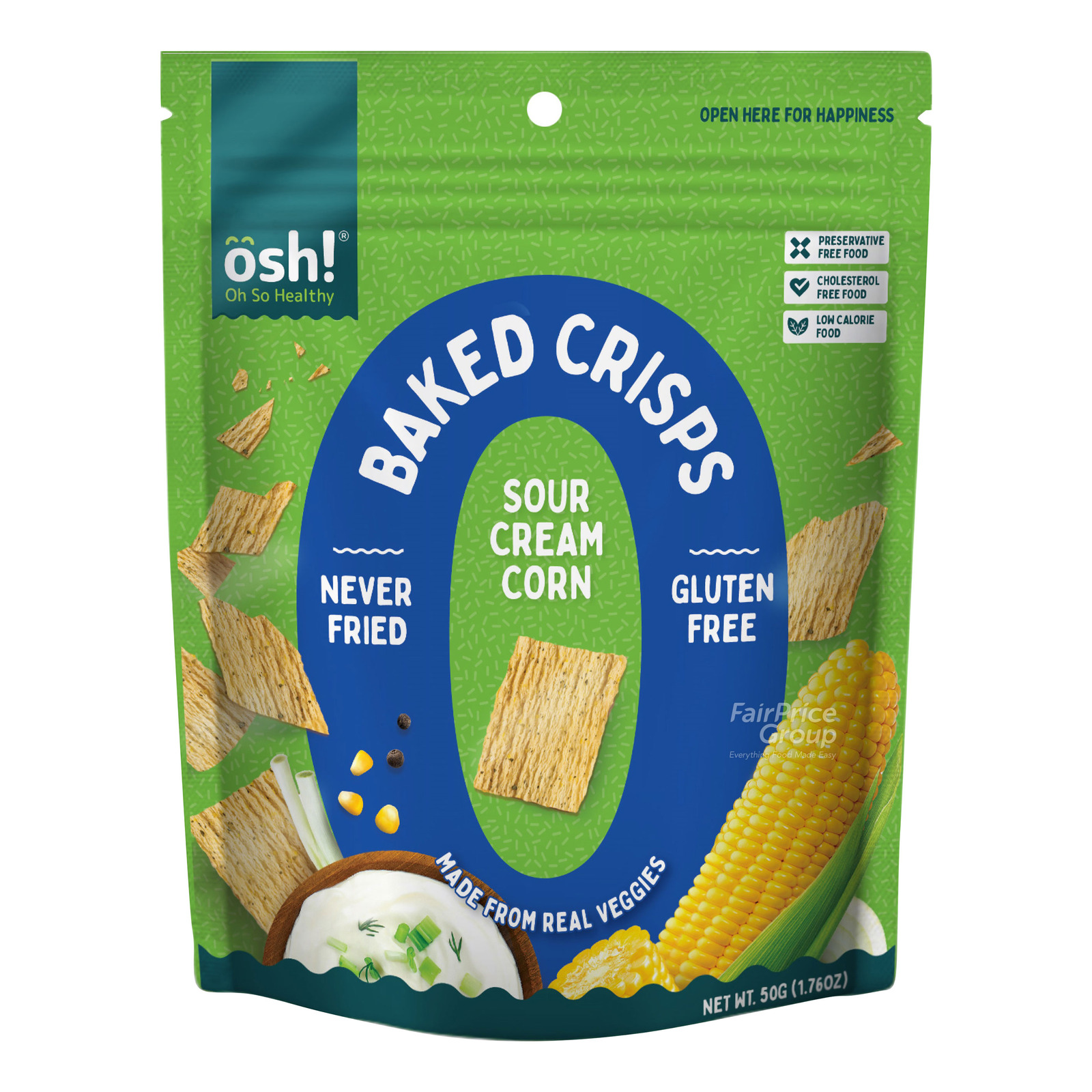Oh So Healthy Baked Crisps - Sour Cream Corn | NTUC FairPrice