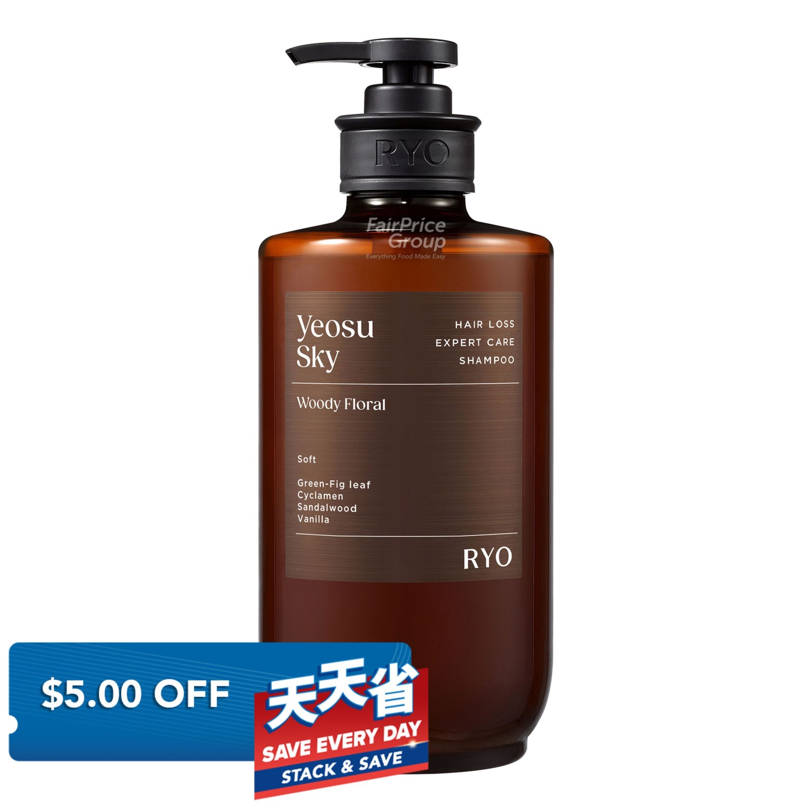 Ryo Yeosu Sky Hair Loss Expert Care Shampoo - Woody Floral | NTUC FairPrice