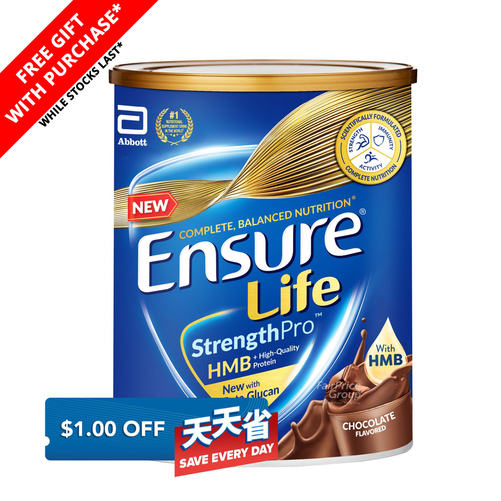 Abbott Ensure Life Strength Pro Milk Powder - Chocolate | NTUC FairPrice