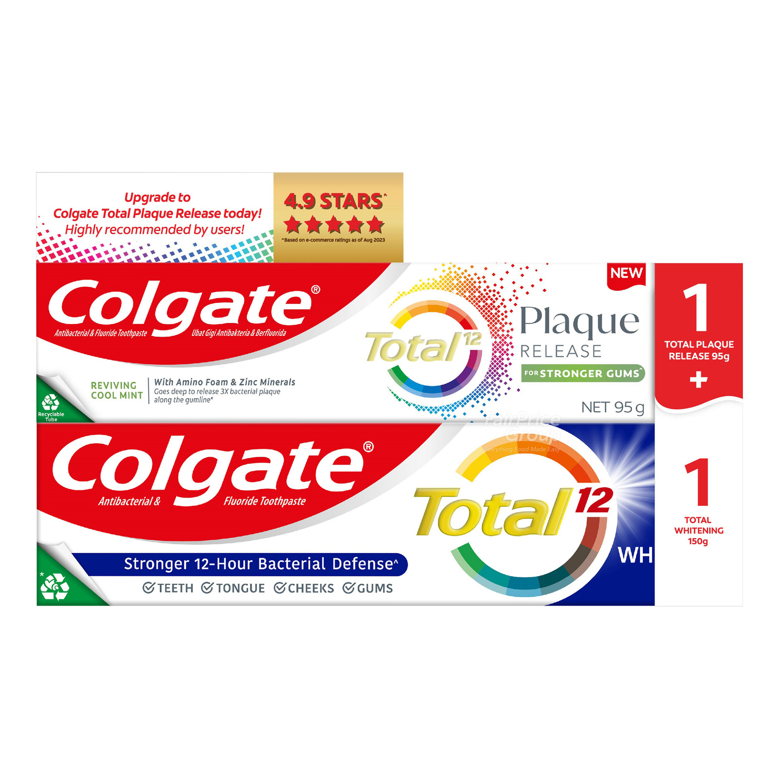 Colgate Total 12 Toothpaste - Whitening + Plaque Release | NTUC FairPrice