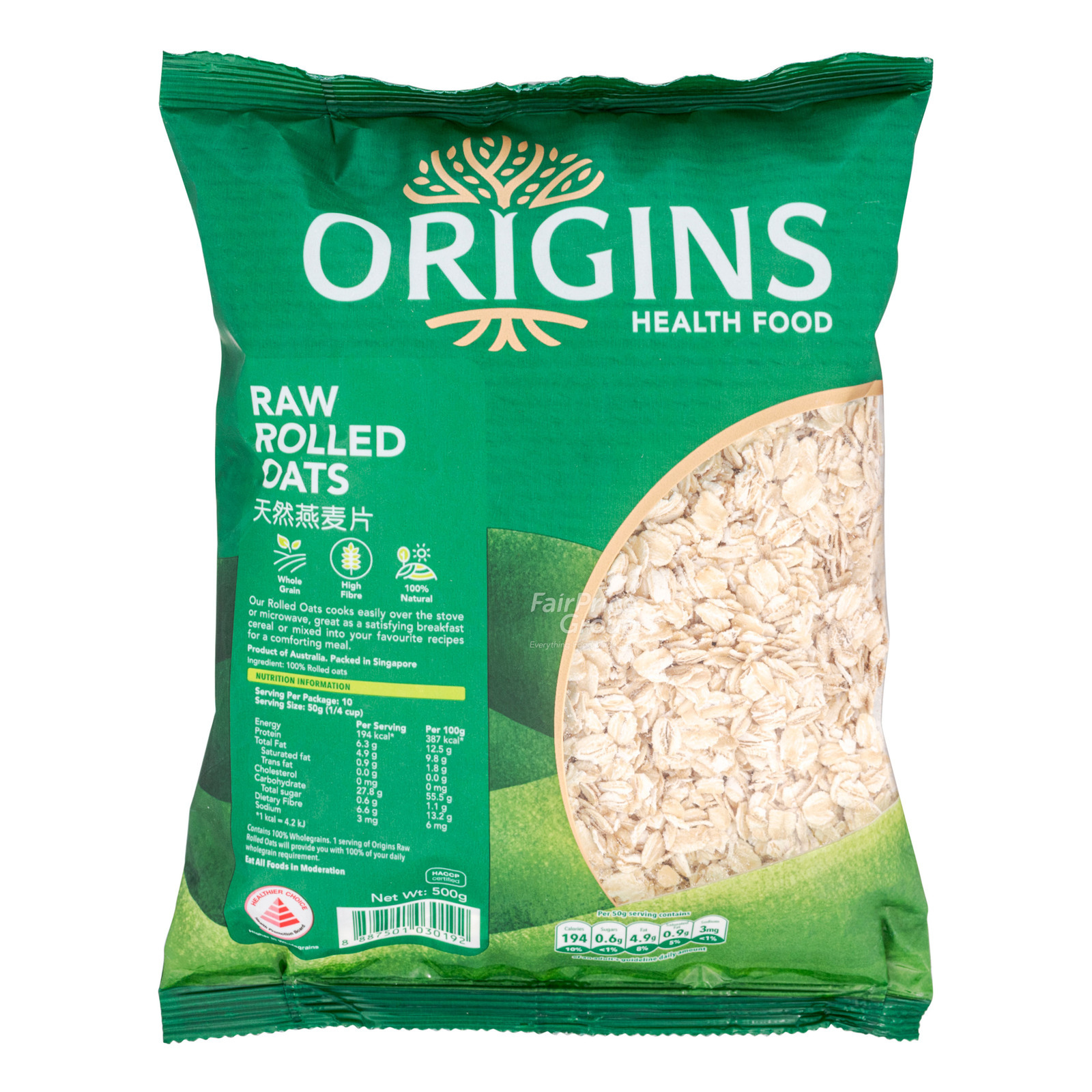 Origins Healthfood Raw Rolled Oats | NTUC FairPrice