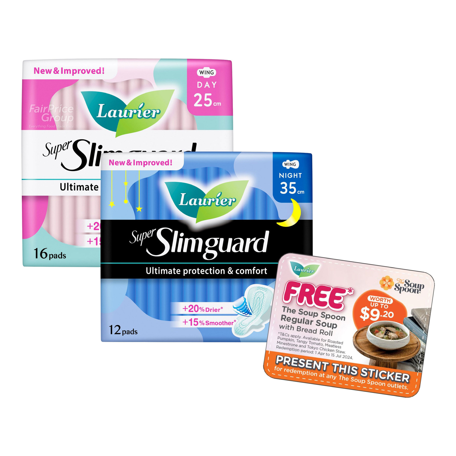 Laurier Super Slimguard Day 25cm + Night 35cm + FOC SS | NTUC FairPrice