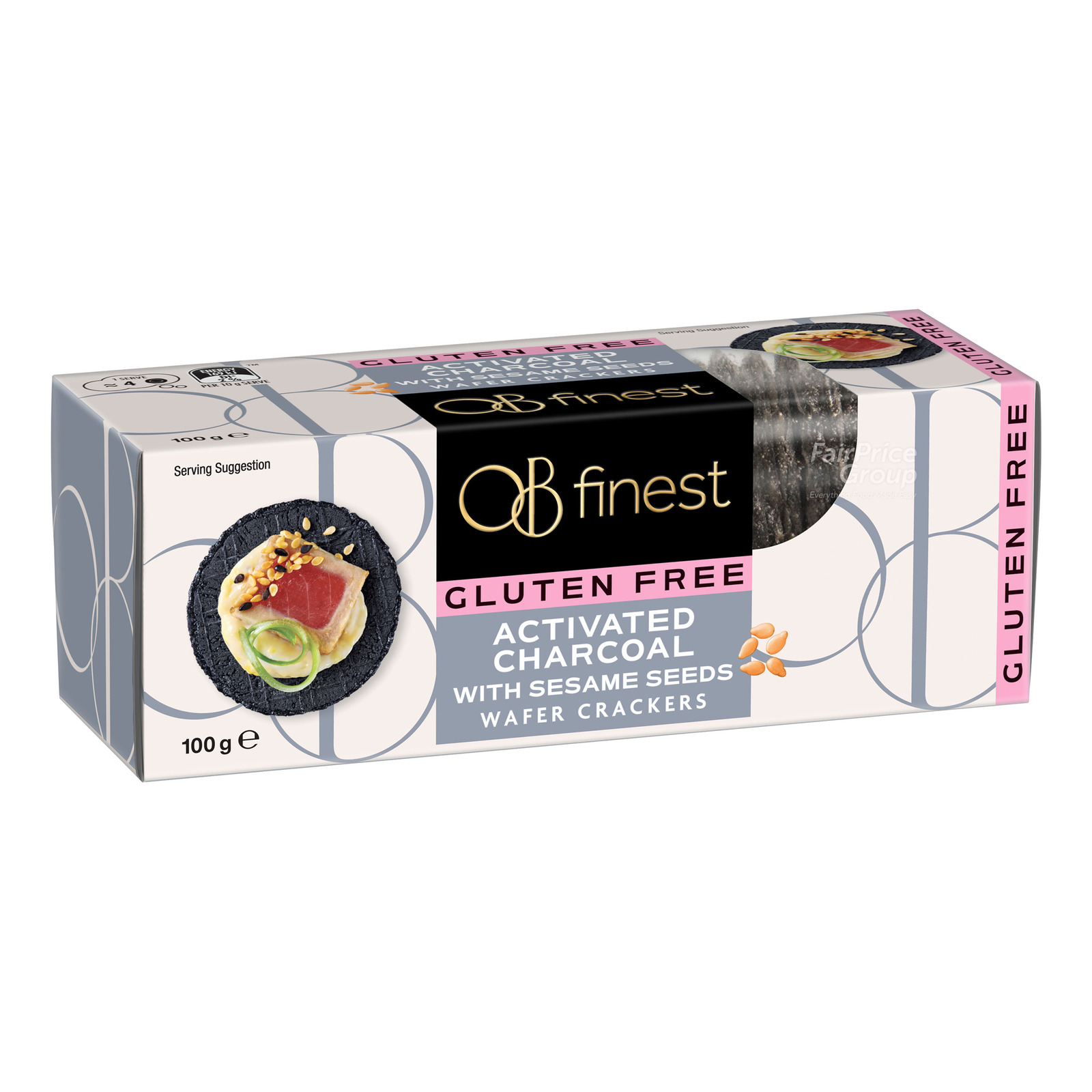 Ob Finest Wafer Crackers Activated Charcoal | NTUC FairPrice