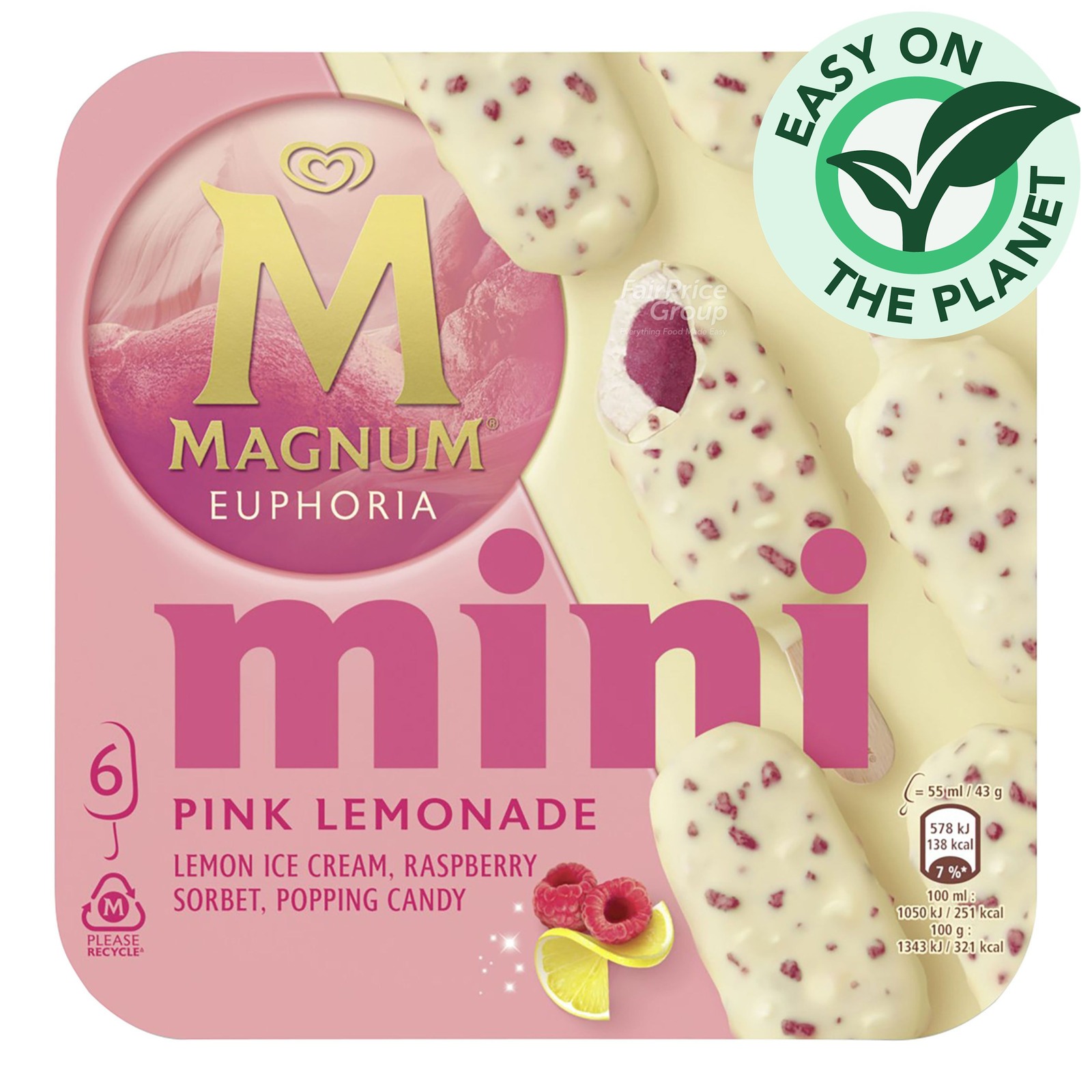 Magnum Mini Ice Cream - Euphoria Pink Lemonade | NTUC FairPrice
