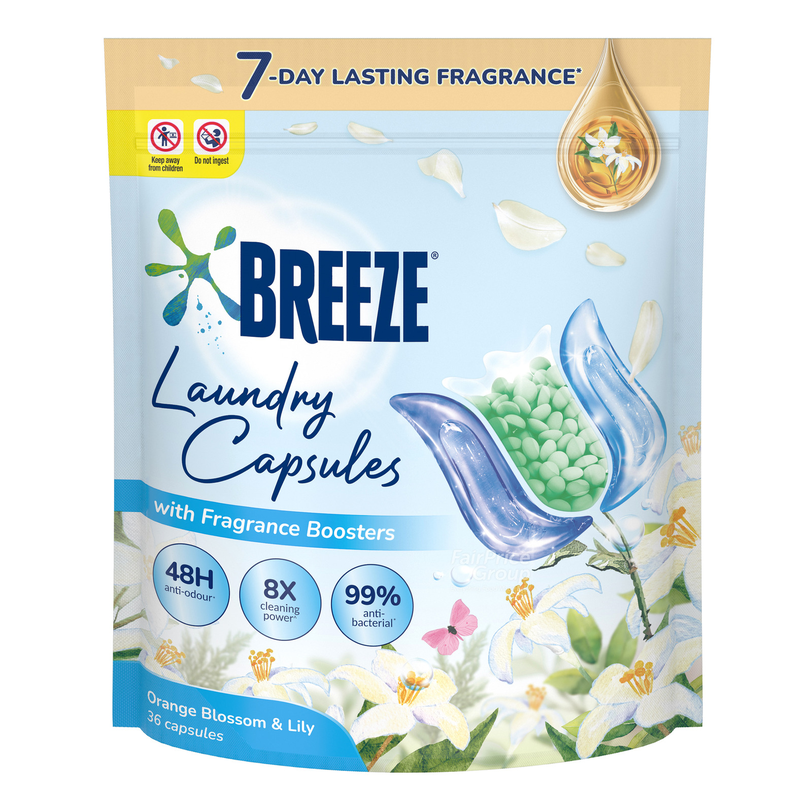 Breeze Laundry Capsules - Orange Blossom & Lily | NTUC FairPrice
