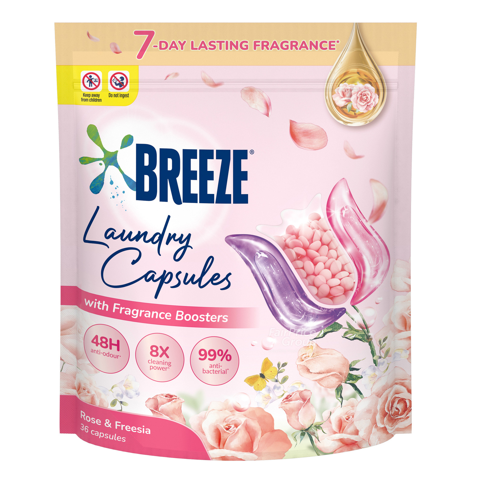 Breeze Laundry Capsules - Rose & Freesia | NTUC FairPrice