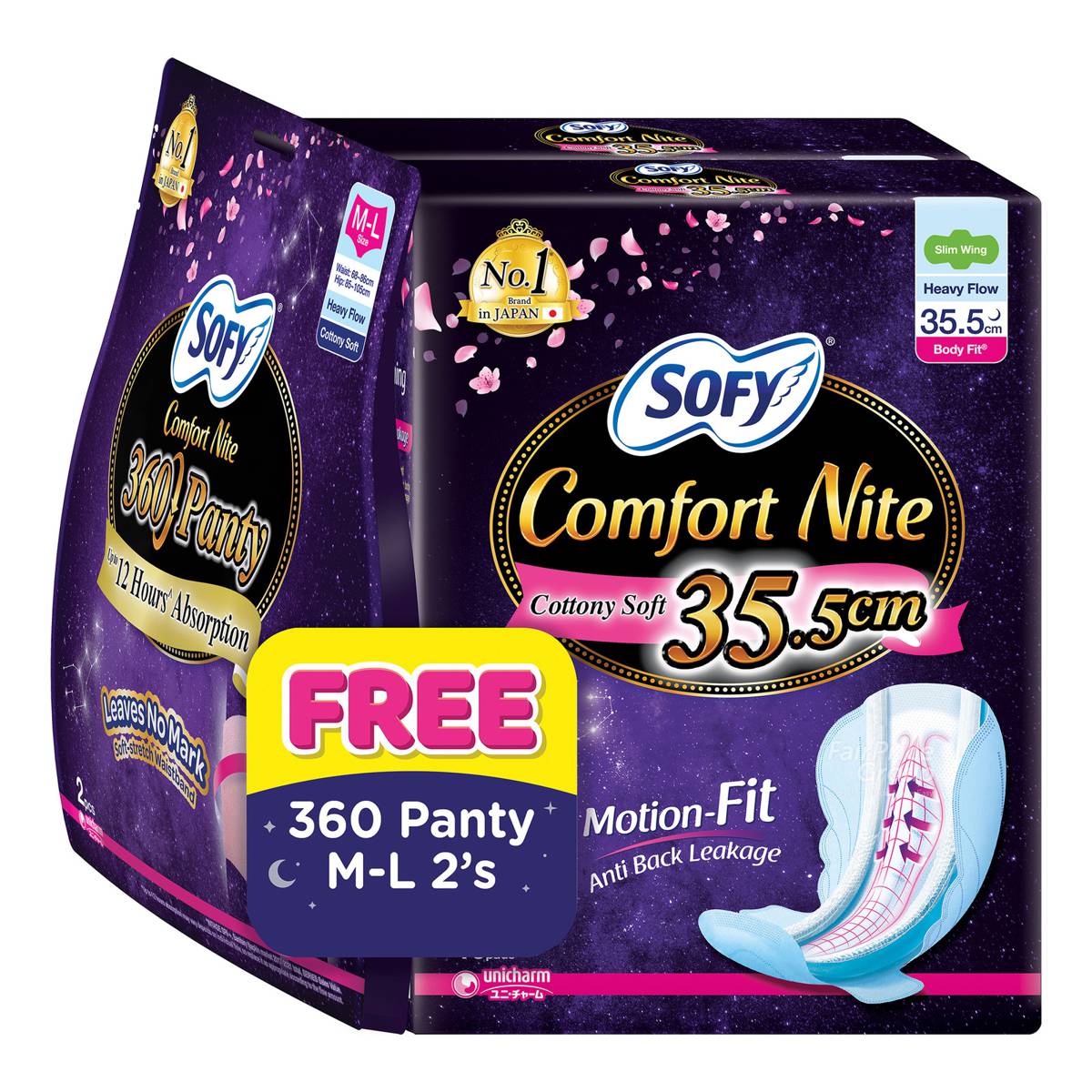 Sofy Wing Pads Comfort Nite (35.5cm) + Free 360panty (2pcs) | NTUC ...