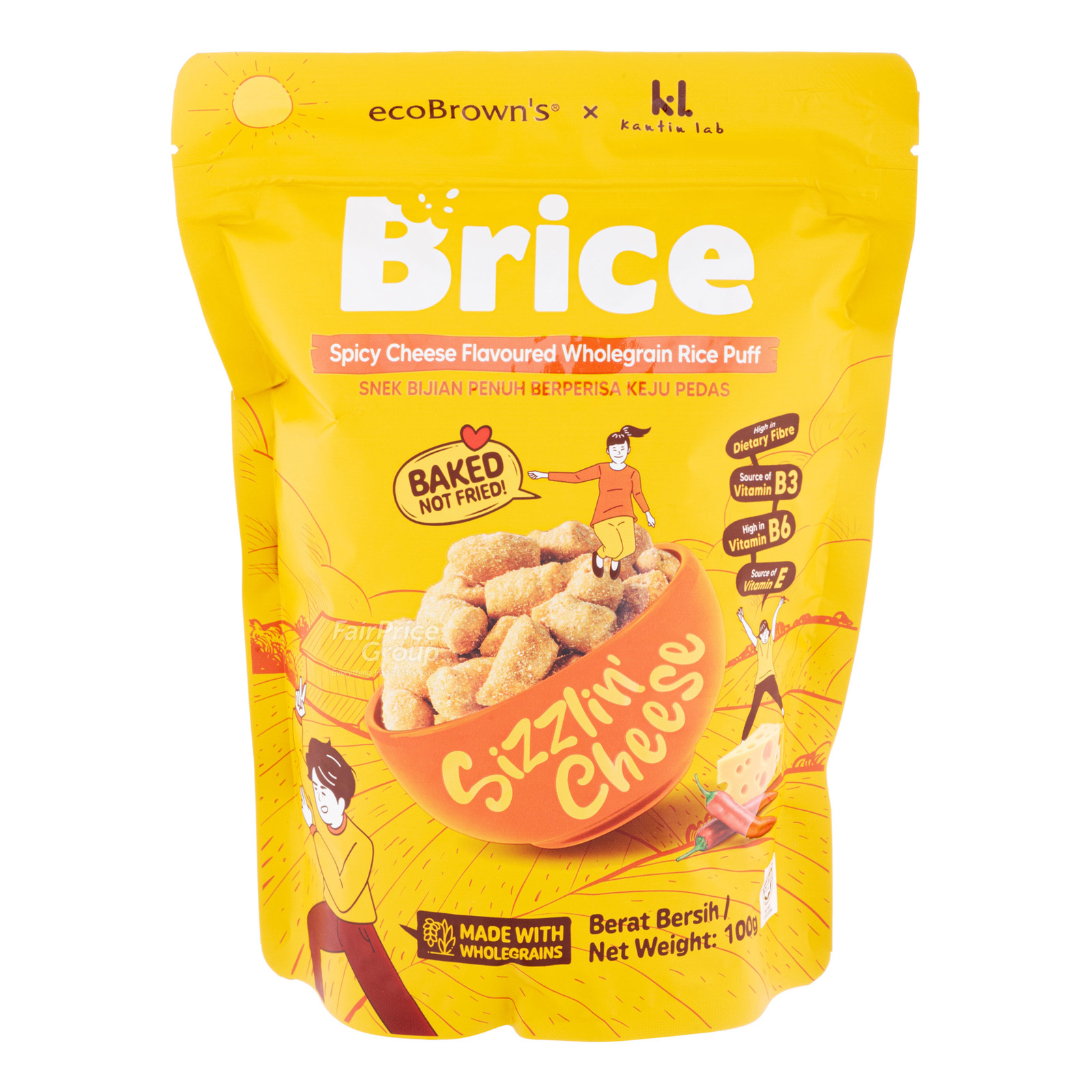 Brice Wholegrain Rice Puff - Spicy Cheese | NTUC FairPrice