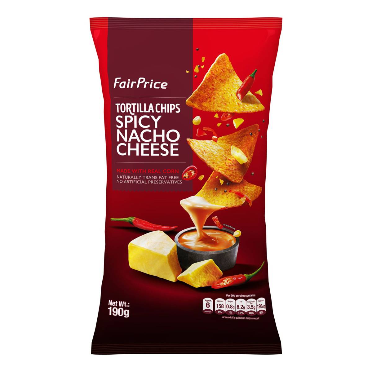 Fairprice Tortilla Chips - Spicy Nacho Cheese | NTUC FairPrice