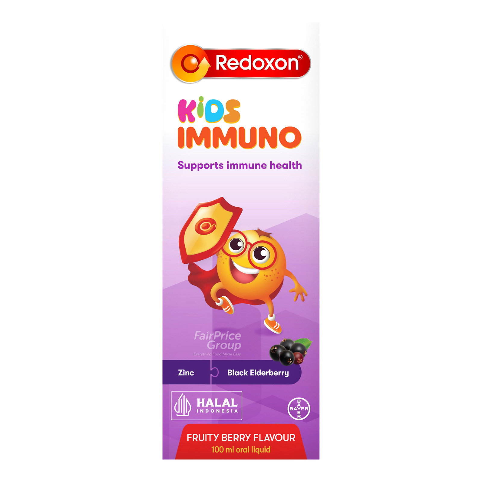Redoxon Kids Immuno Oral Liquid Bottle - Black Elderberry | NTUC FairPrice