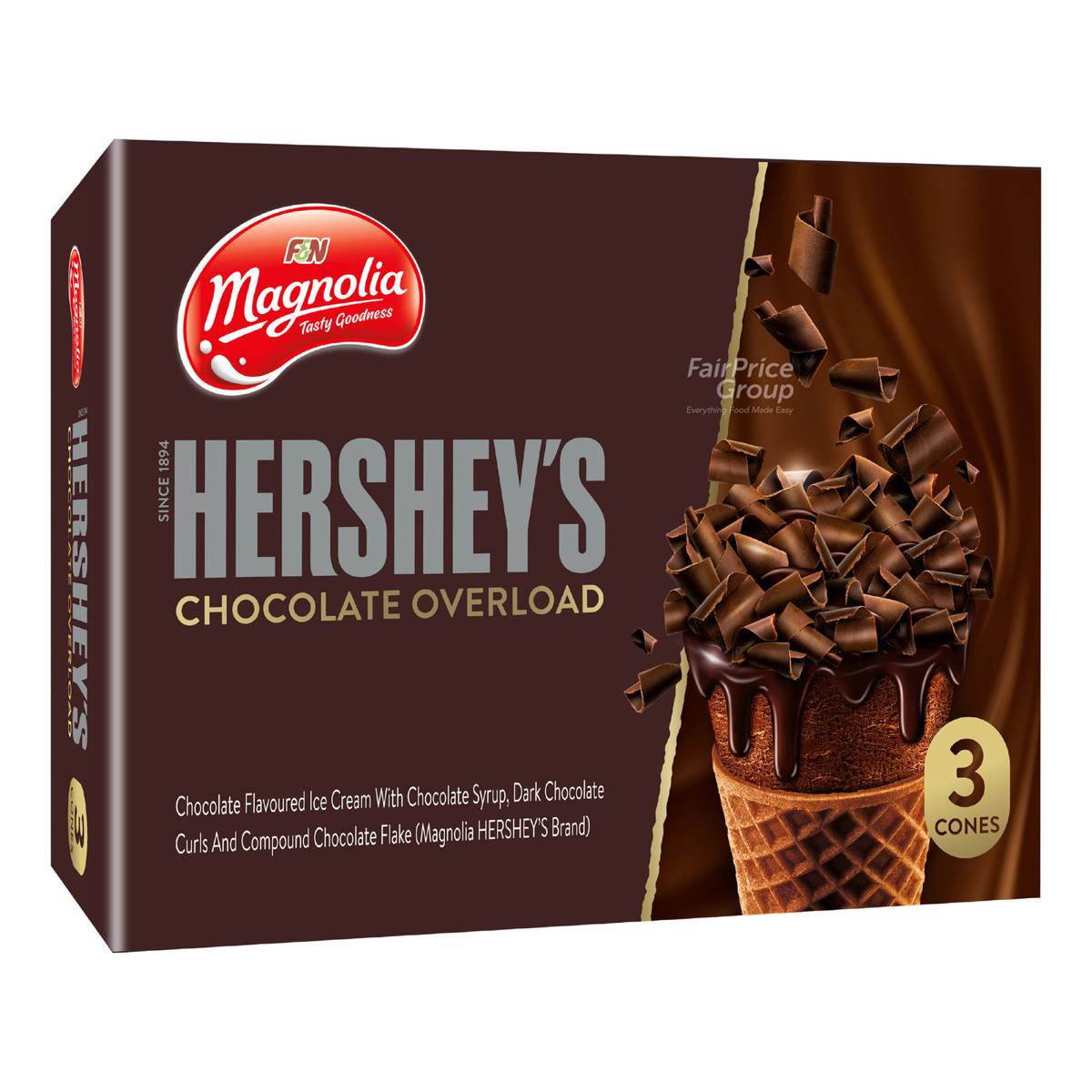 Magnolia Ice Cream Cone - Hershey's Chocolate Overload | NTUC FairPrice