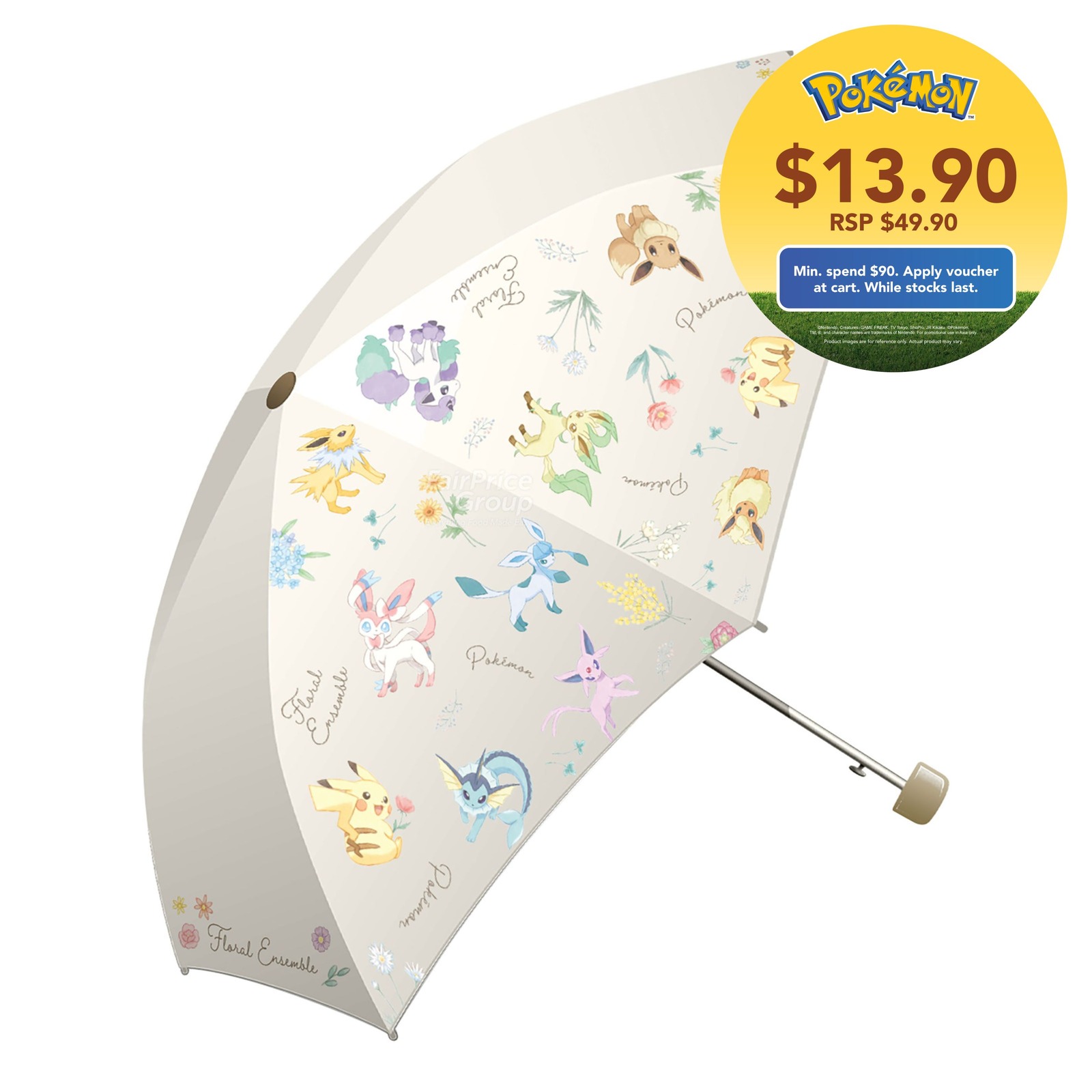 Pokémon Light Weight Compact Umbrella - Repeated Prints | NTUC FairPrice