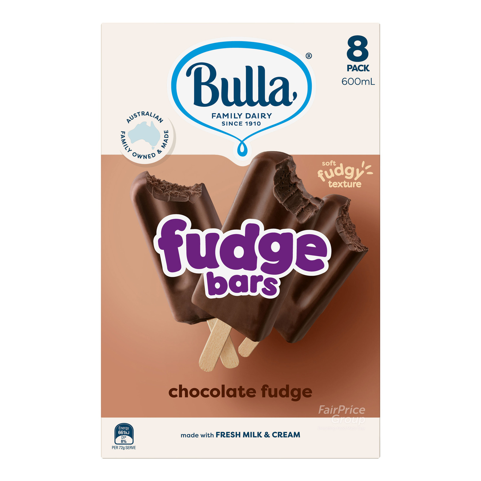 Bulla Fudge Ice Cream Sticks - Chocolate | NTUC FairPrice