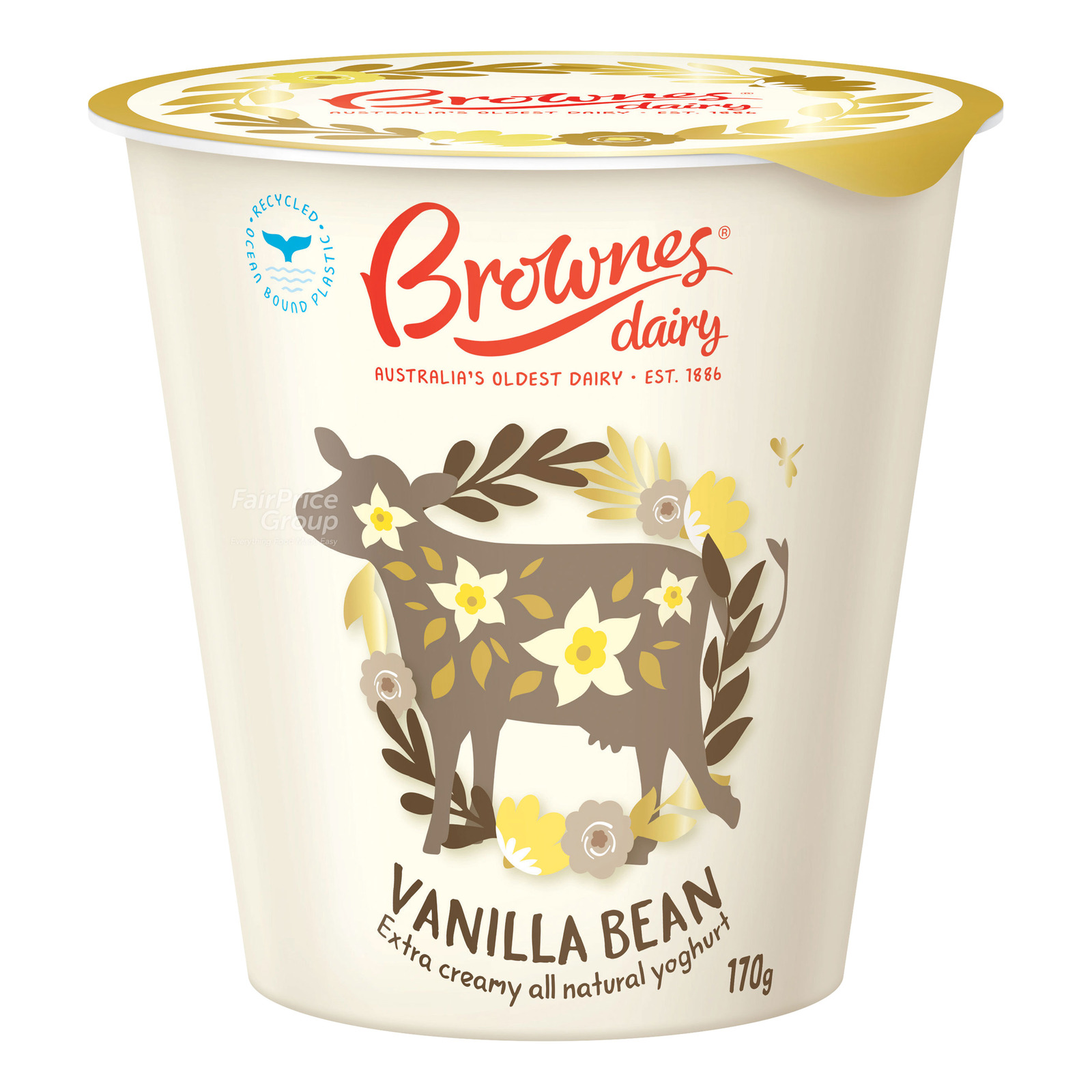 Brownes Dairy Natural Yoghurt - Vanilla Bean | NTUC FairPrice