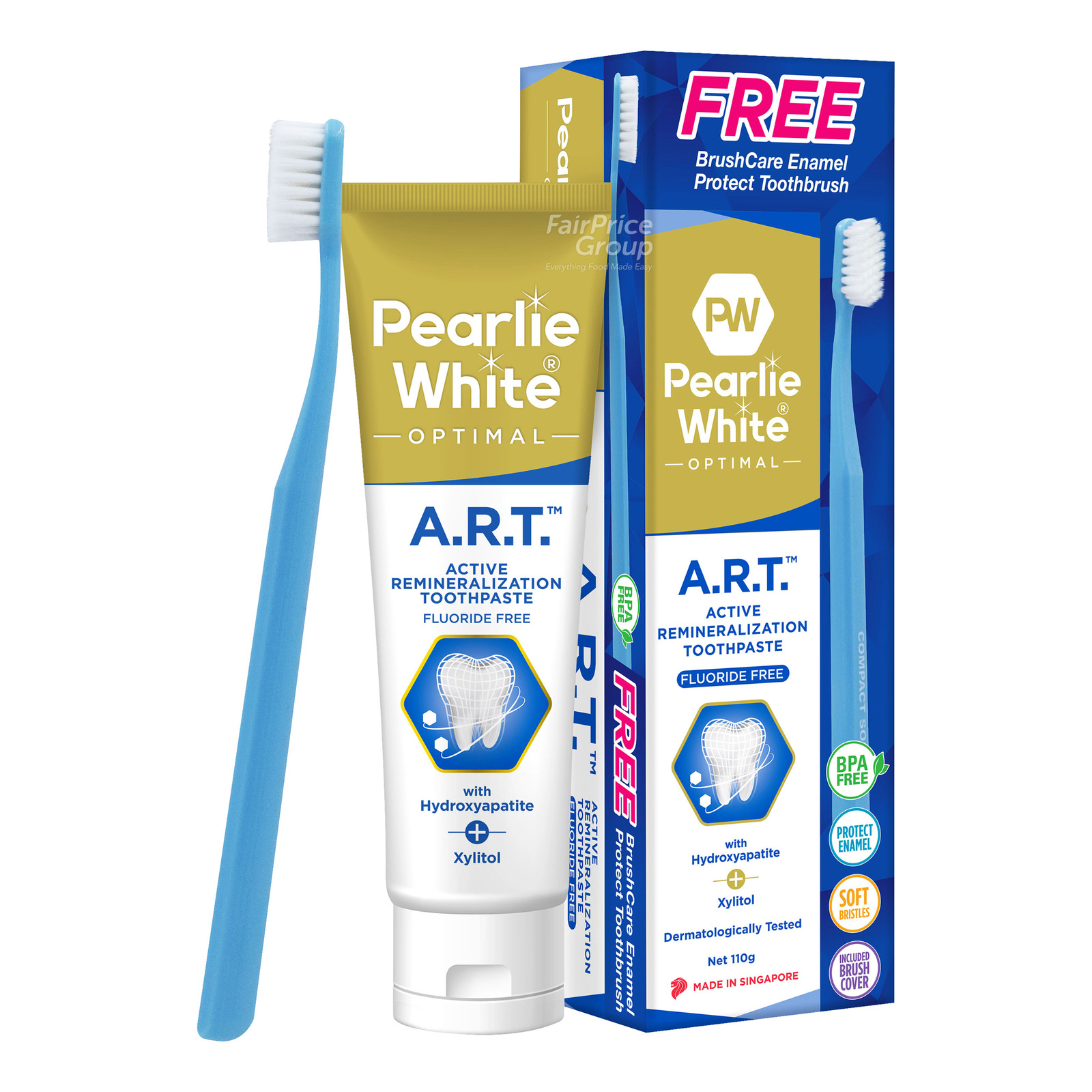 Pearlie White Art Toothpaste + Toothbrush Bundle | NTUC FairPrice