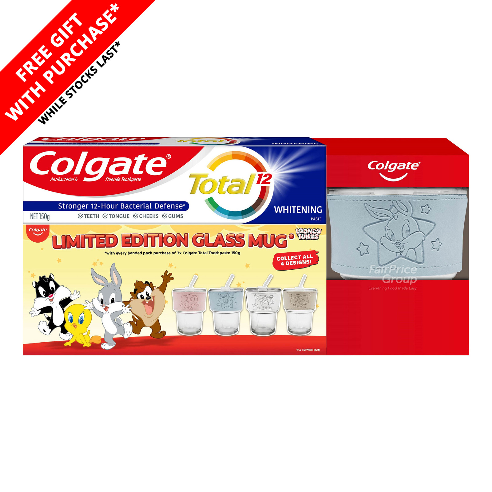 Colgate Total Toothpaste - Whitening + Glass Mug | NTUC FairPrice