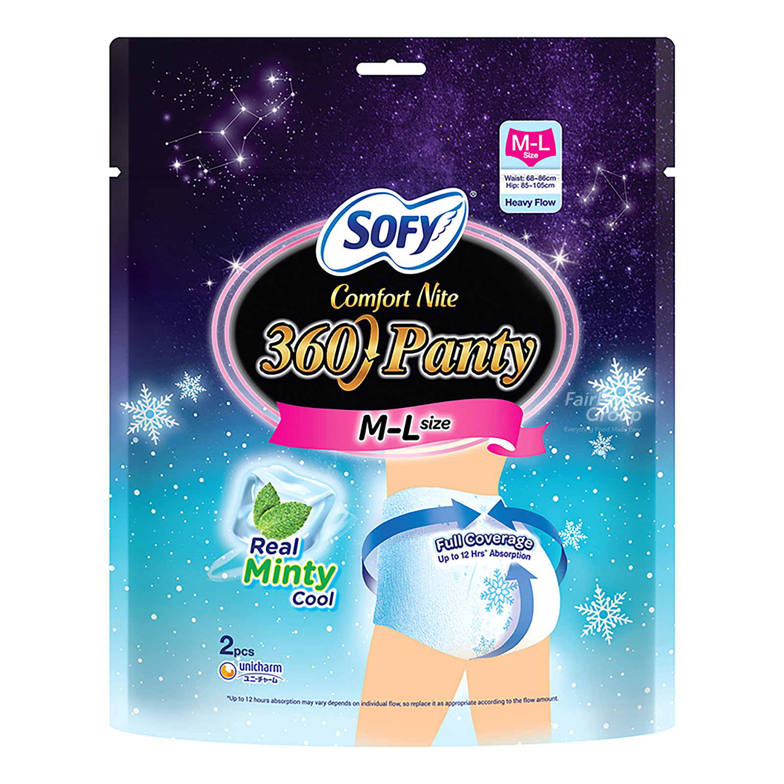 Sofy Comfort Nite 360 Panty (Minty Cool) - Size M - L | NTUC FairPrice