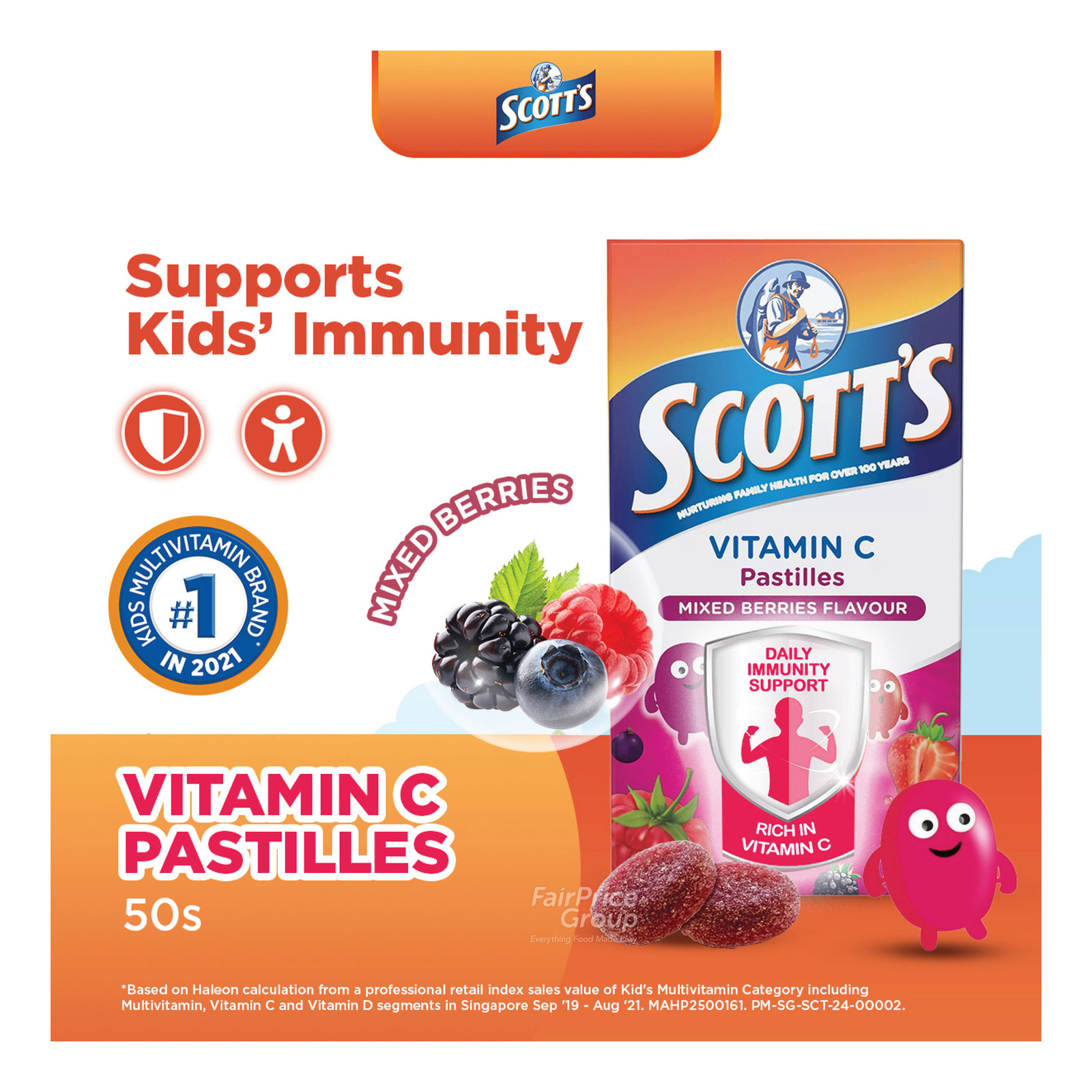 Scott's Vitamin C Pastilles - Mixed Berries | NTUC FairPrice