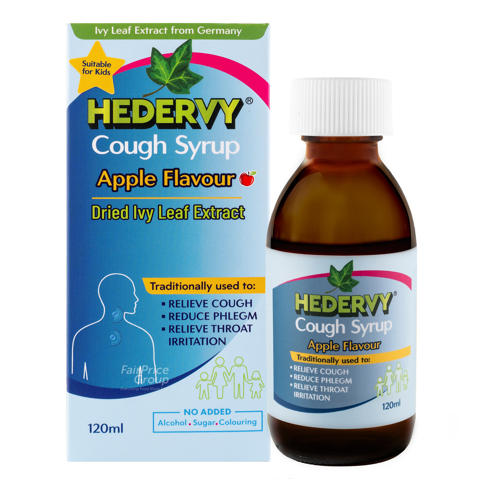 Hedervy Kids Cough Syrup - Apple | NTUC FairPrice