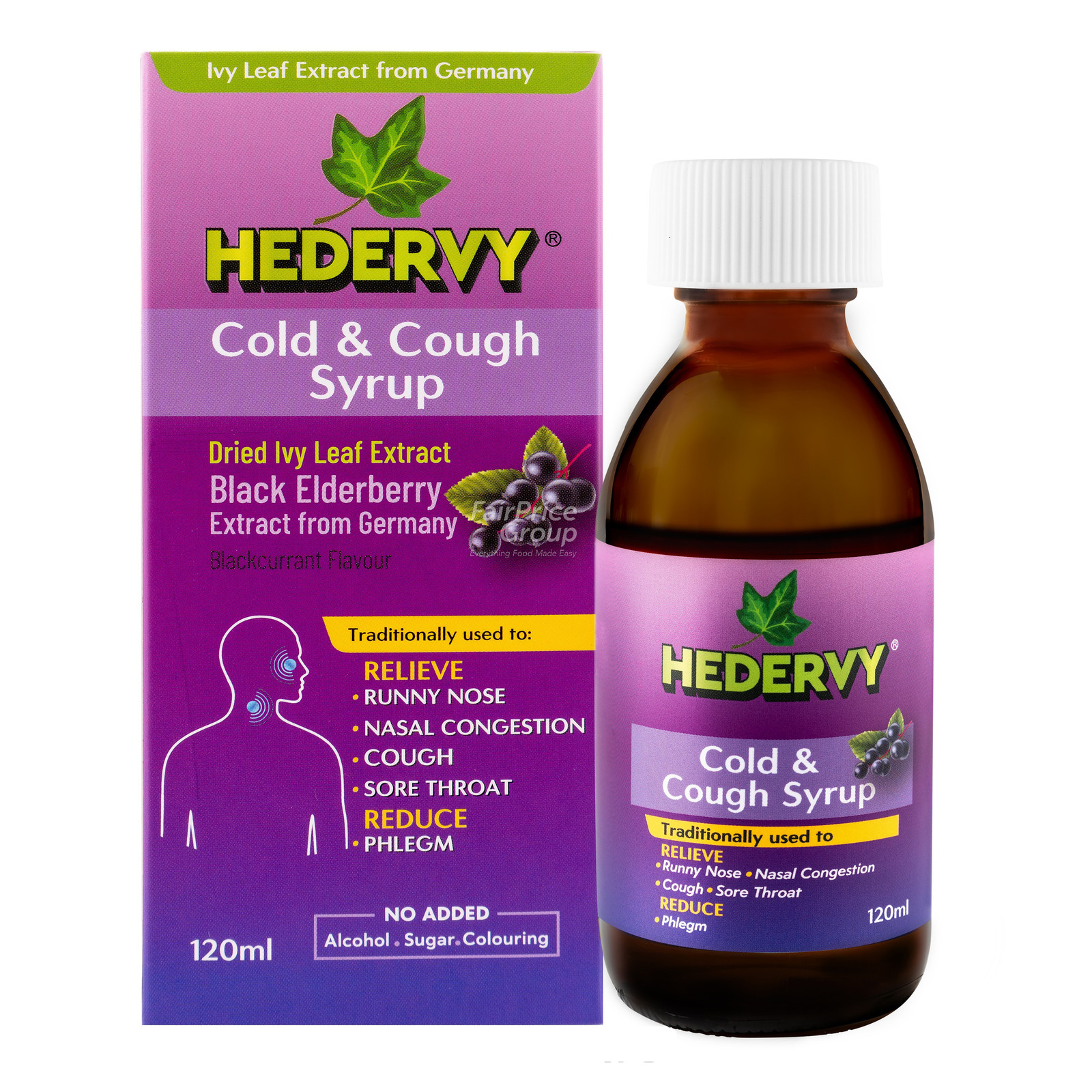 Hedervy Cold & Cough Syrup - Blackcurrant | NTUC FairPrice