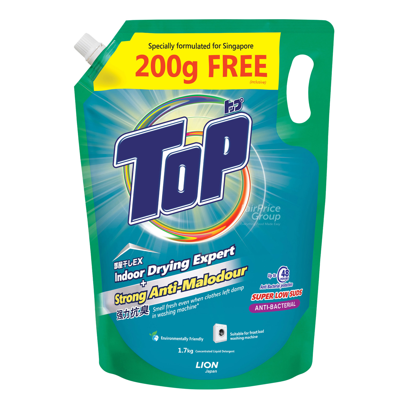 Top Liquid Detergent Refill - Low Suds Anti Bacterial | NTUC FairPrice