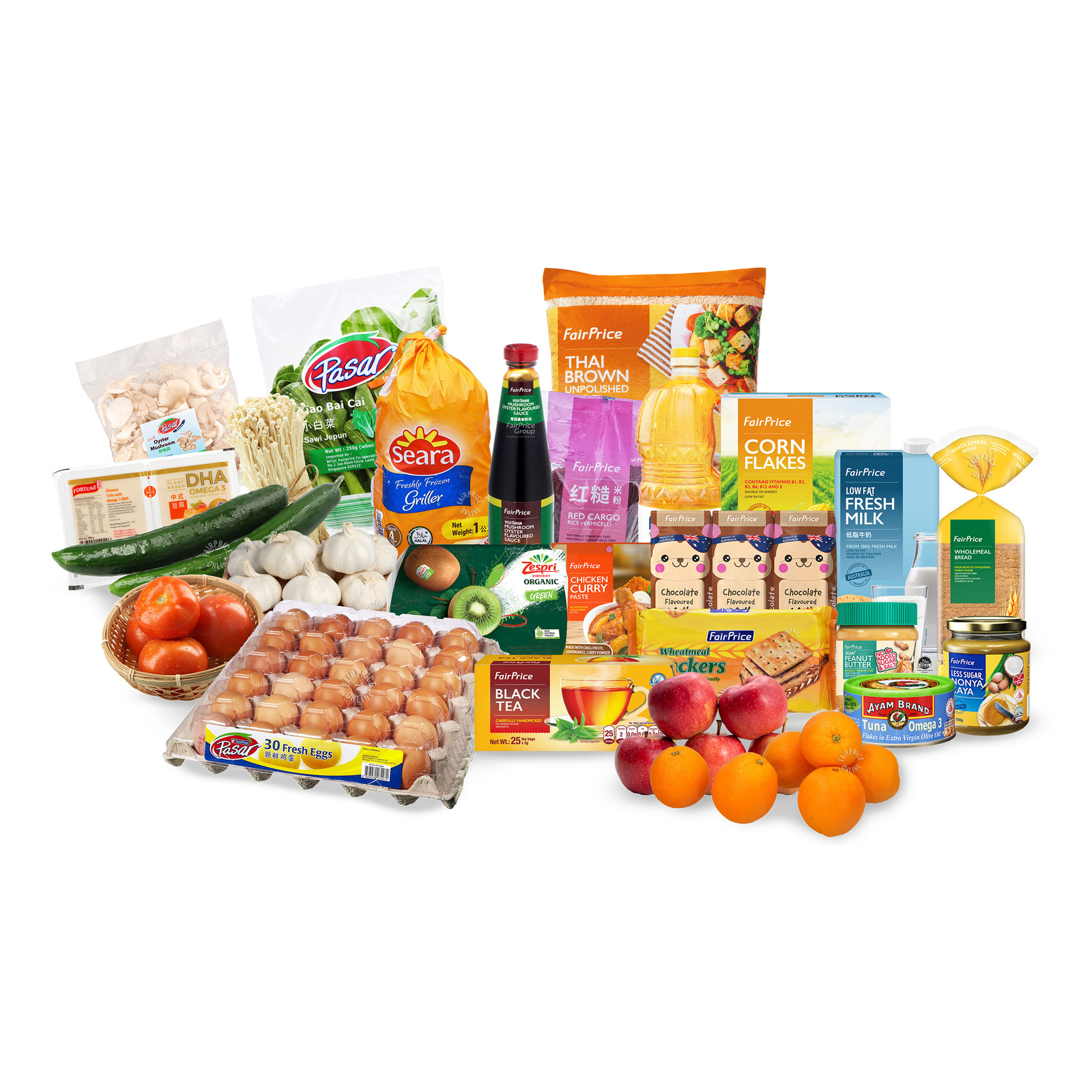 A Full Plate - $100 Grocery Bundle For Charity | NTUC FairPrice