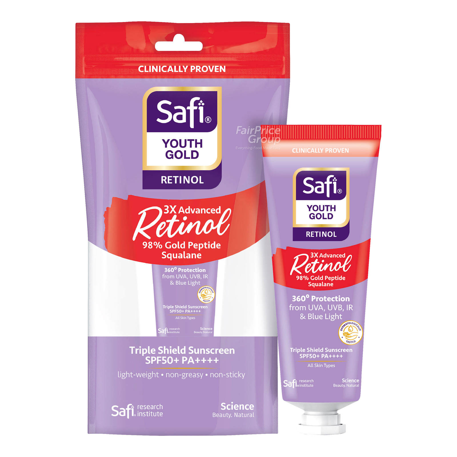 Safi Youth Gold Retinol - Triple Shield Sunscreen SPF50+ | NTUC FairPrice