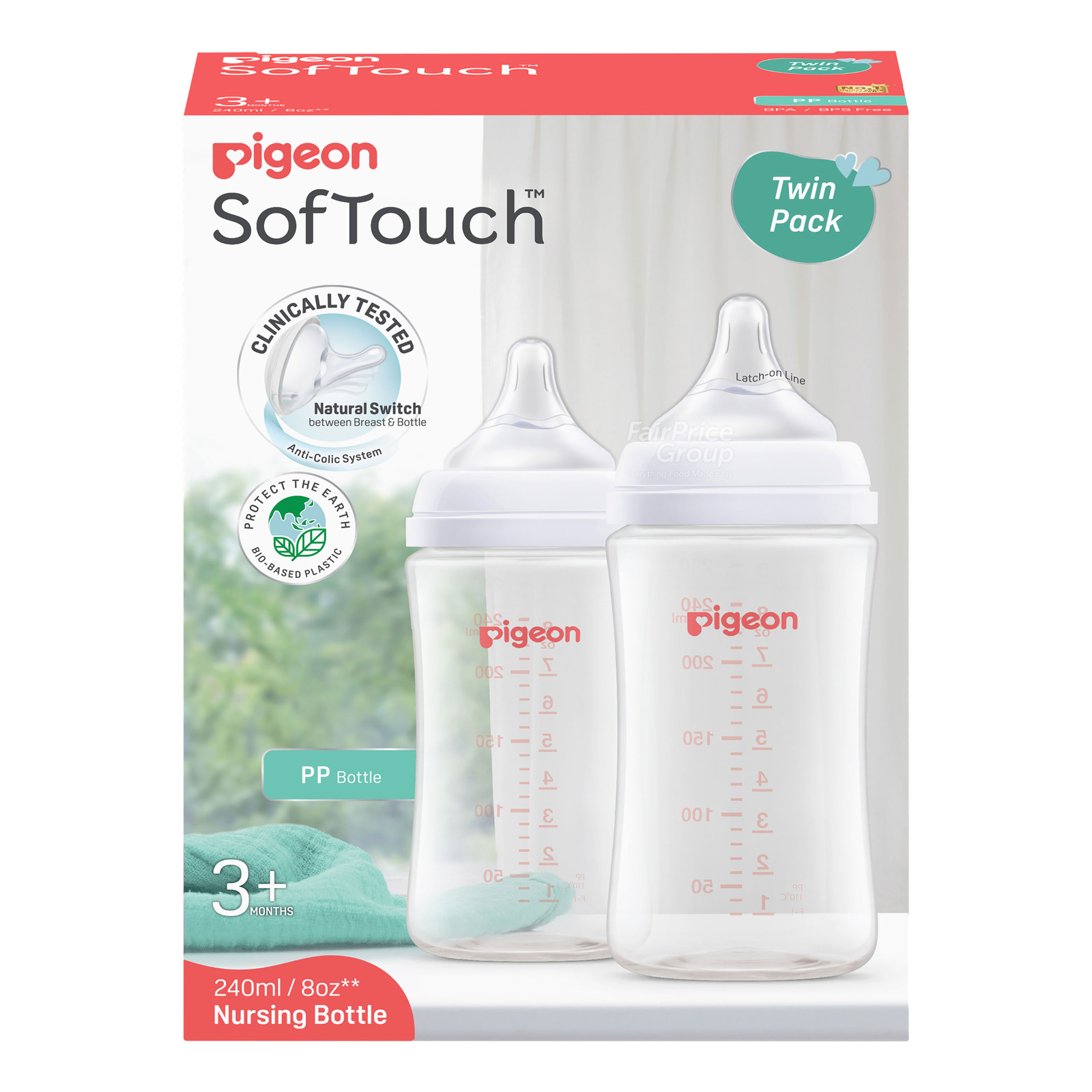 Pigeon Soft Touch Nursing PP Bottle - Twin Pack | NTUC FairPrice