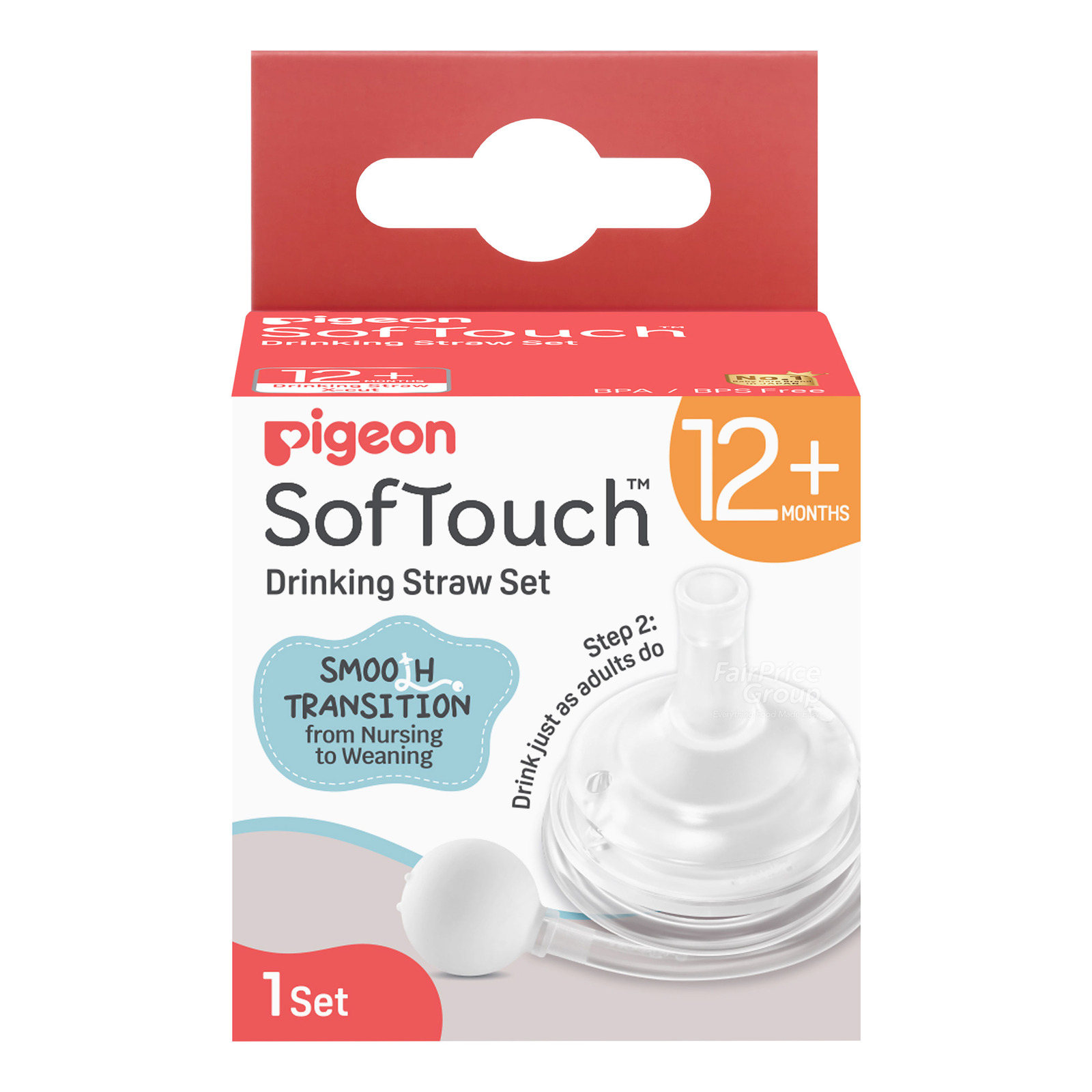 Pigeon Soft Touch Drinking Straw Set (12+ Months) | NTUC FairPrice