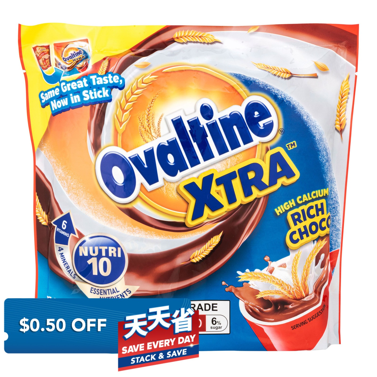 Ovaltine 3 in 1 Instant Malt Drink Sachets - Extra (Rich Choco) | NTUC ...