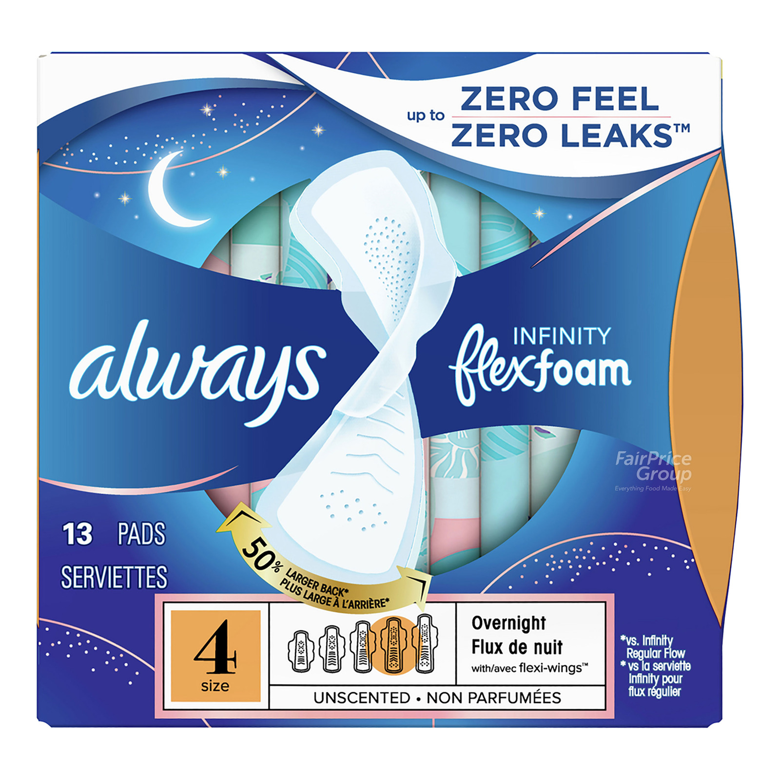 Always Infinity Flexfoam Pad - Night Flow Size 4 (30cm) | NTUC FairPrice