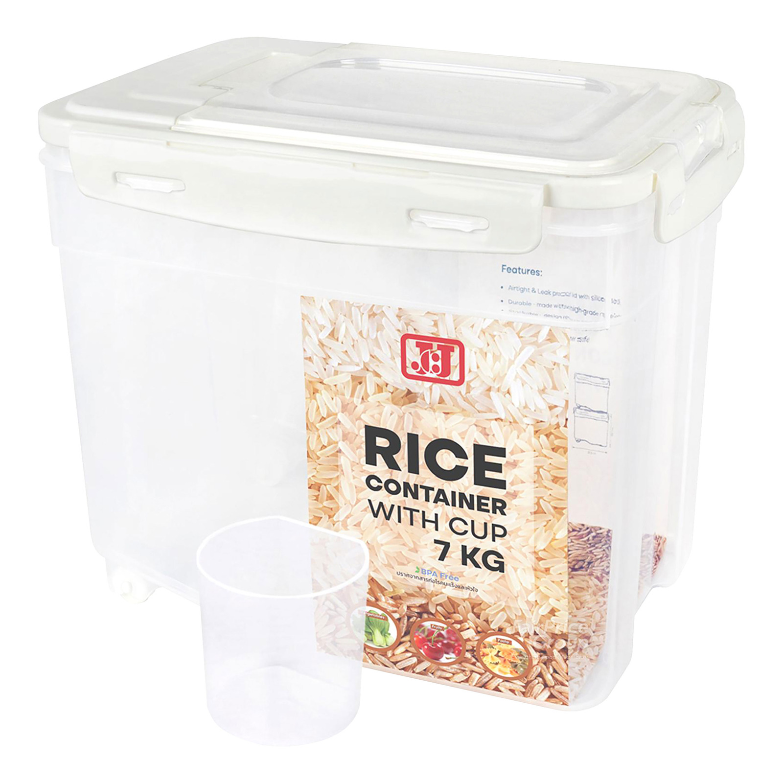 Double Lock Rice Container With Wheels | NTUC FairPrice