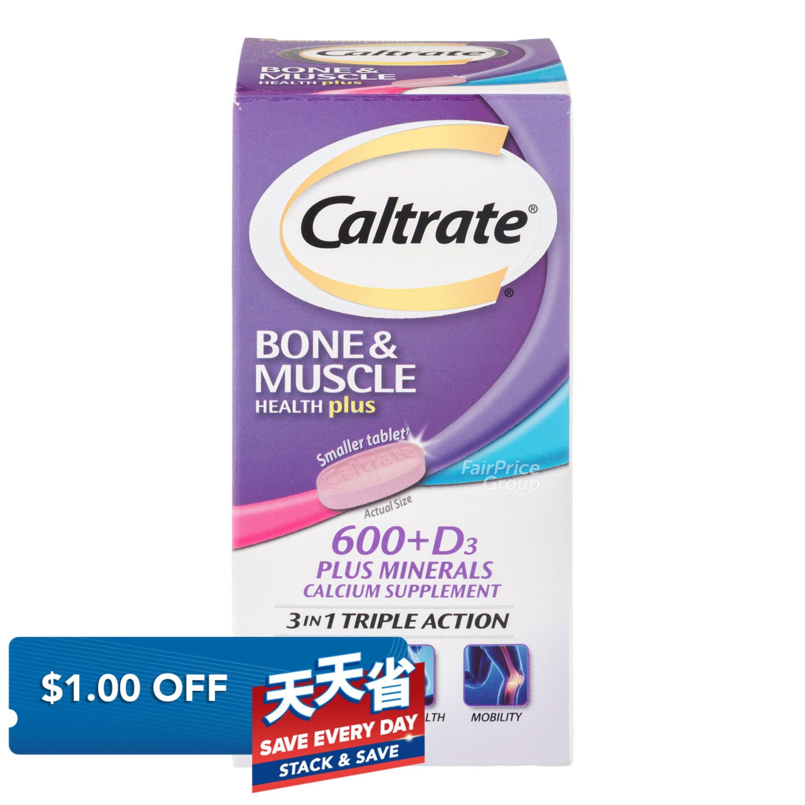 Caltrate 600+D3 Plus Minerals Calcium Supplement | NTUC FairPrice