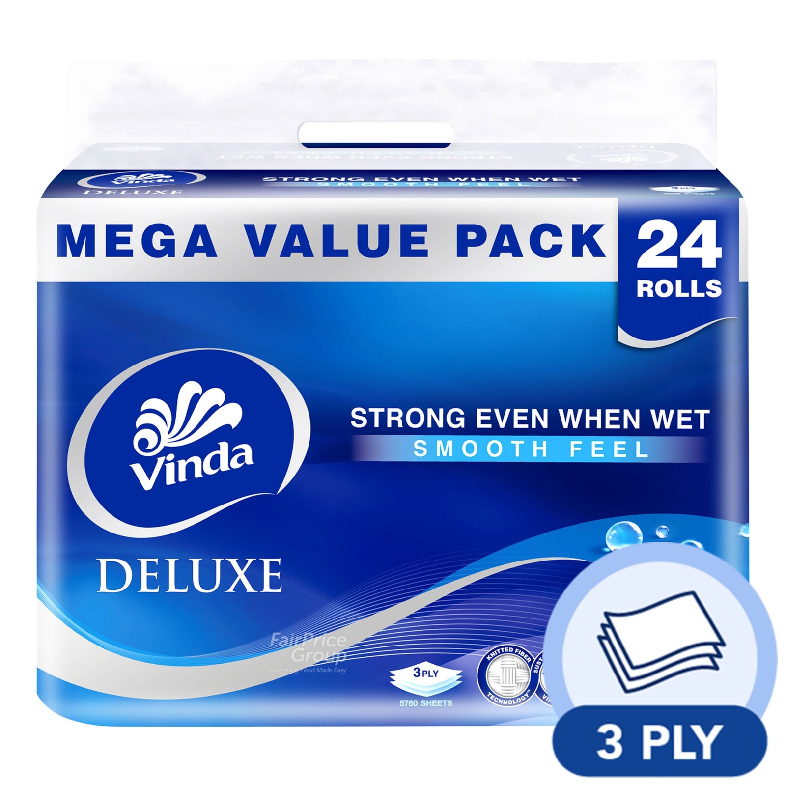 Vinda Deluxe Bathroom Tissue - Smooth Feel (3ply) | NTUC FairPrice