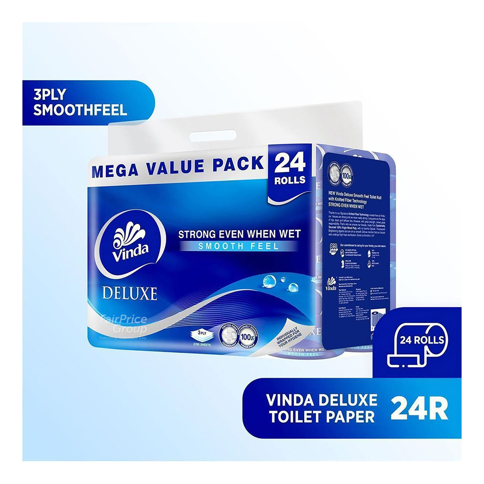 Vinda Deluxe Bathroom Tissue - Smooth Feel (3ply) | NTUC FairPrice