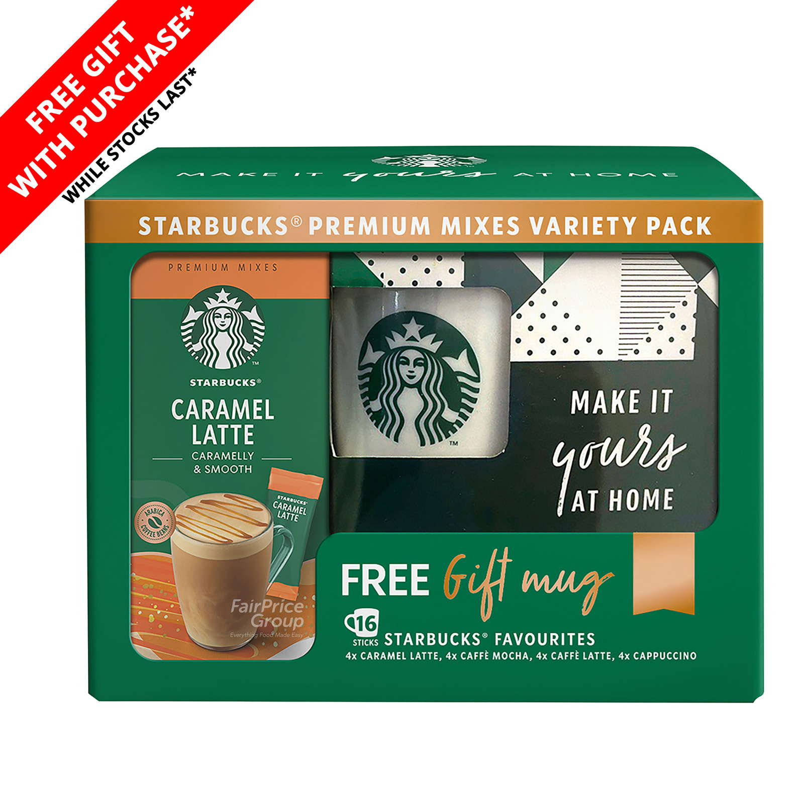 Starbucks Instant Premium Mixes Variety Pack + FOC | NTUC FairPrice
