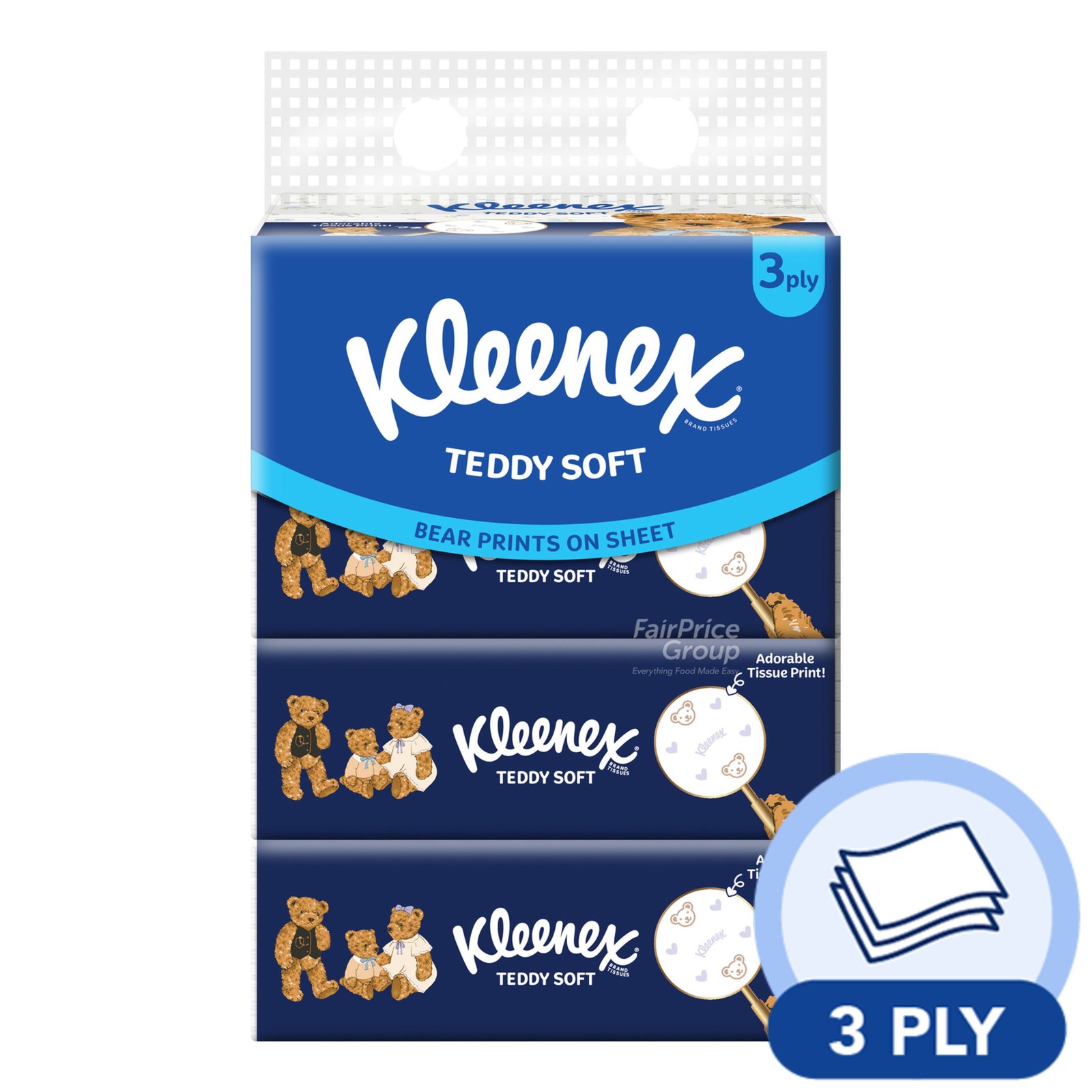 Kleenex Facial Tissue Soft Pack - Teddy (3ply) | NTUC FairPrice