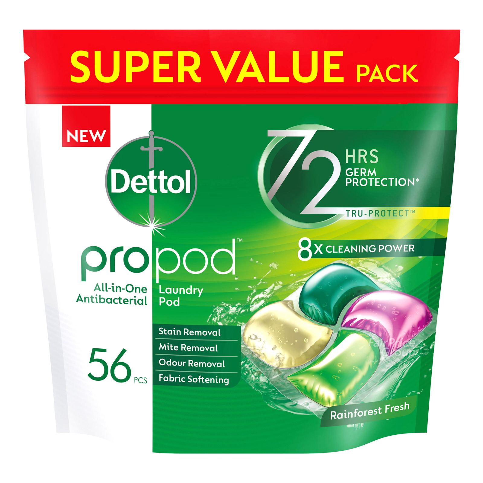 Dettol All in 1 Laundry Pods Refill - Rain Forest | NTUC FairPrice