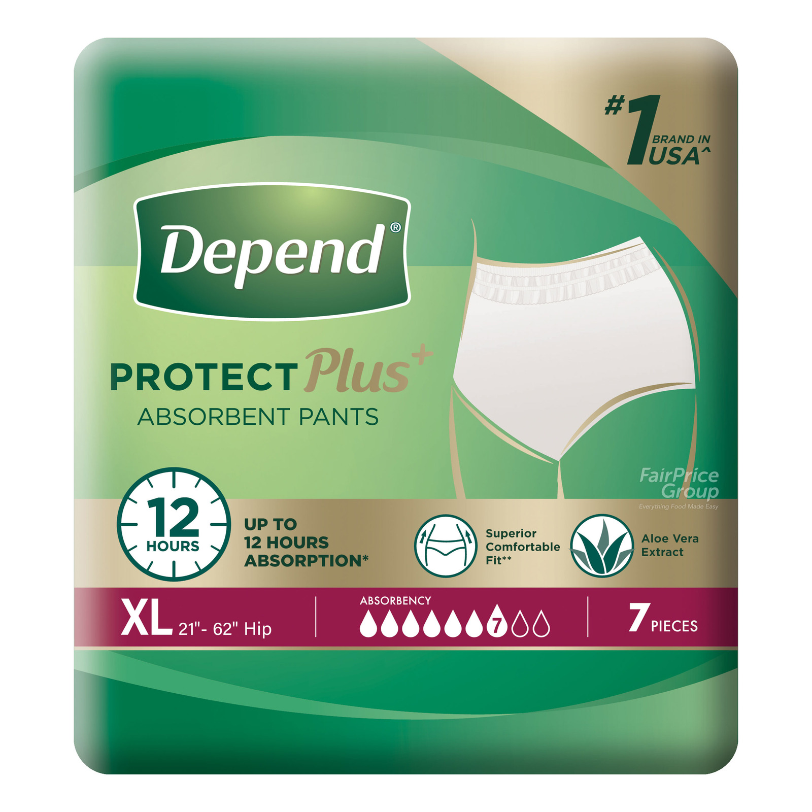 Depend Protect Plus Pants Unisex Adult Diaper - XL | NTUC FairPrice