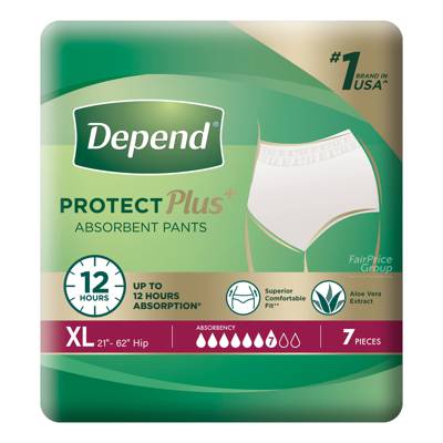 Depend Protect Plus Pants Unisex Adult Diaper - XL | NTUC FairPrice