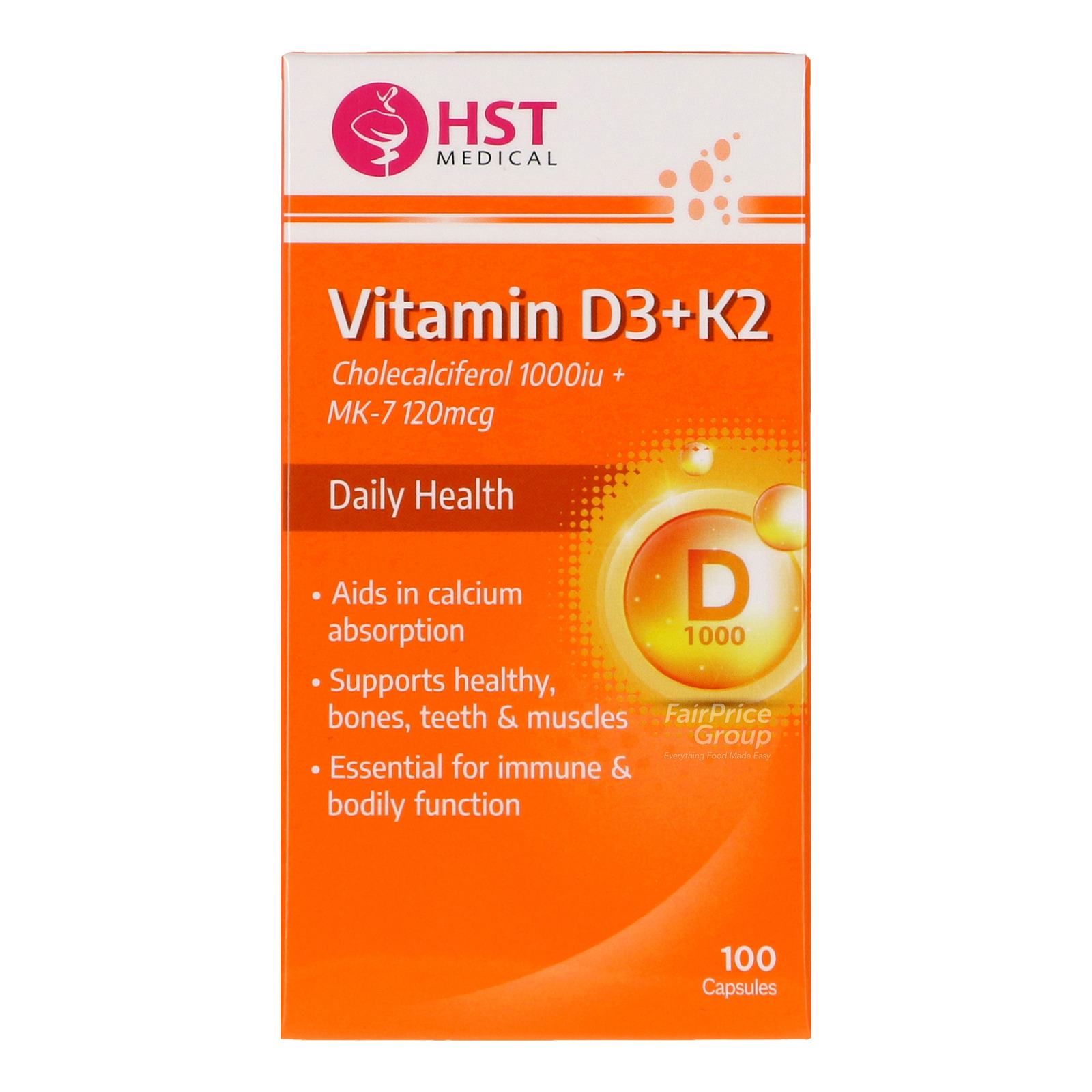 HST Medical Vitamin D3 + K2 | NTUC FairPrice