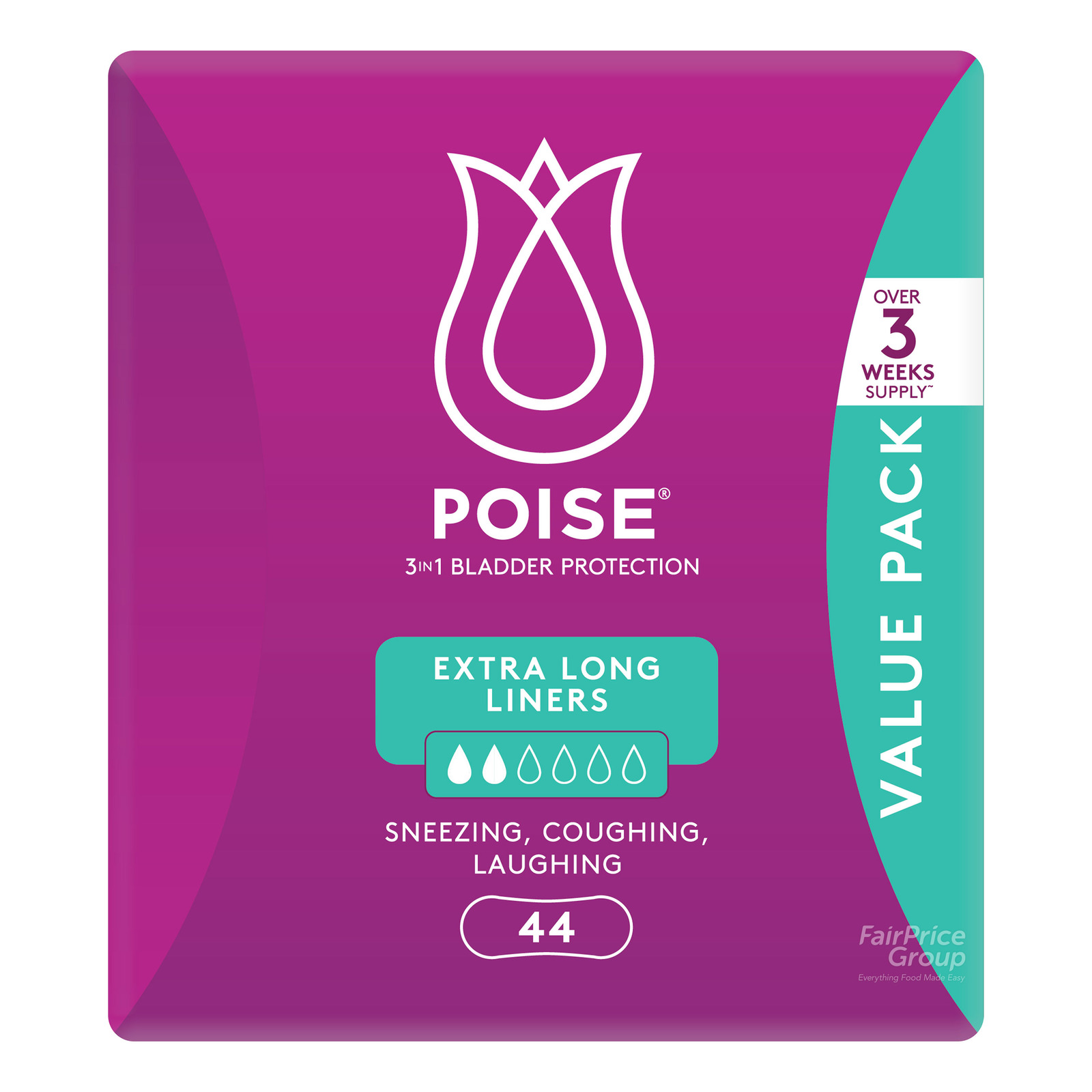 Poise Liners For Bladder Leakage - Extra Long (21.5cm)Value Pack | NTUC ...