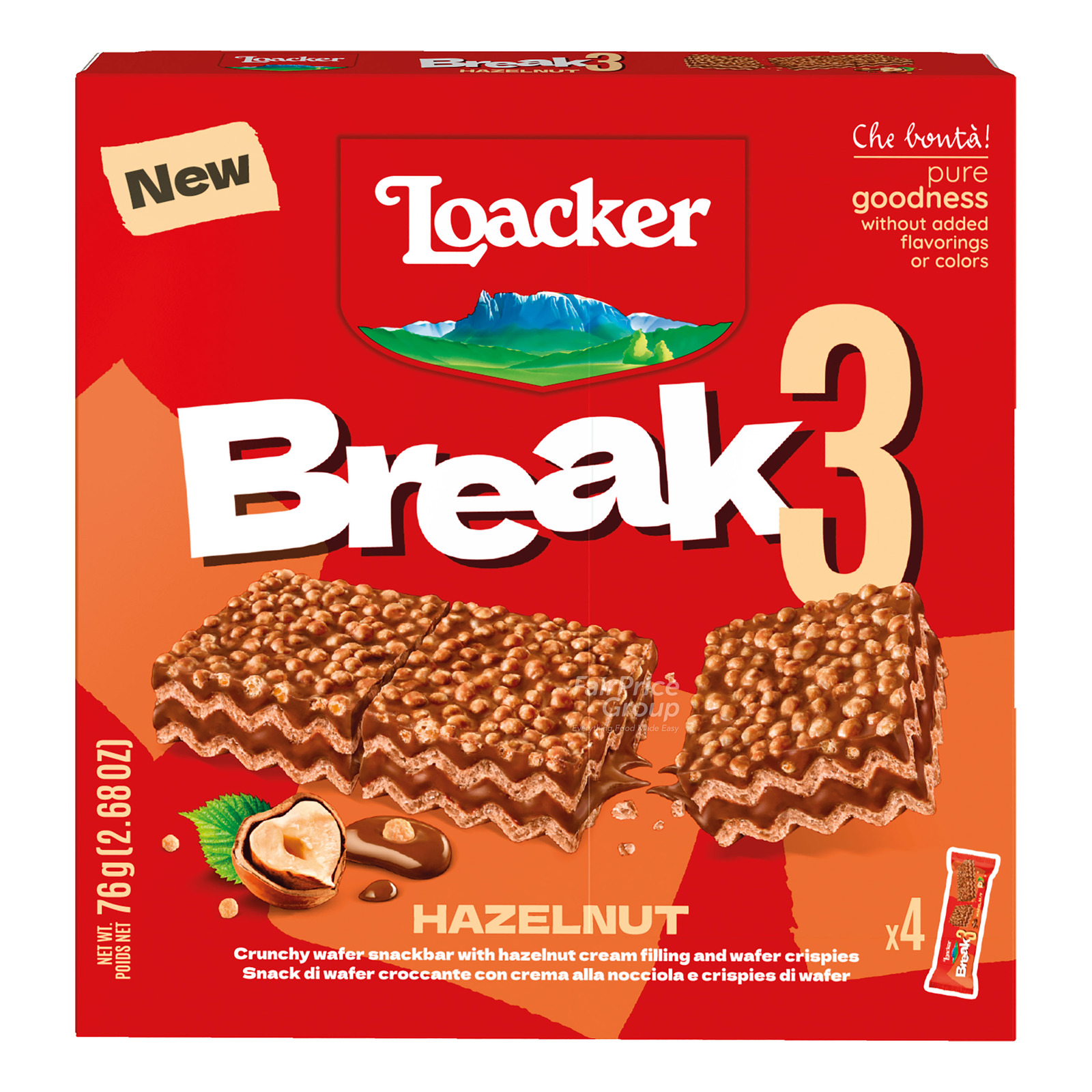 Loacker Crispy Wafers - Break3 Hazelnut | NTUC FairPrice