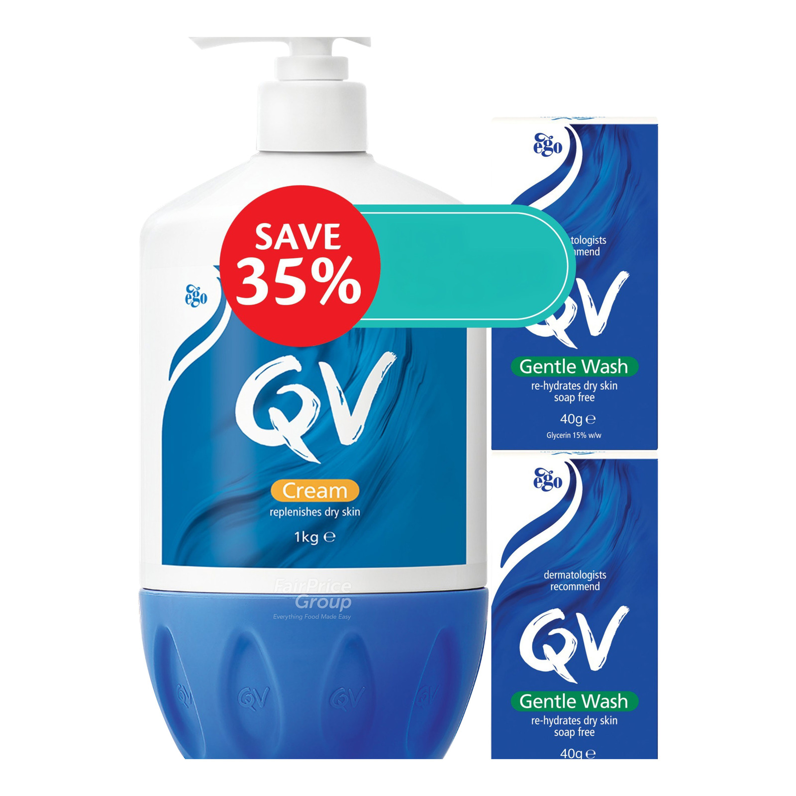 QV Moisturising Cream Pump + Gentle Wash | NTUC FairPrice