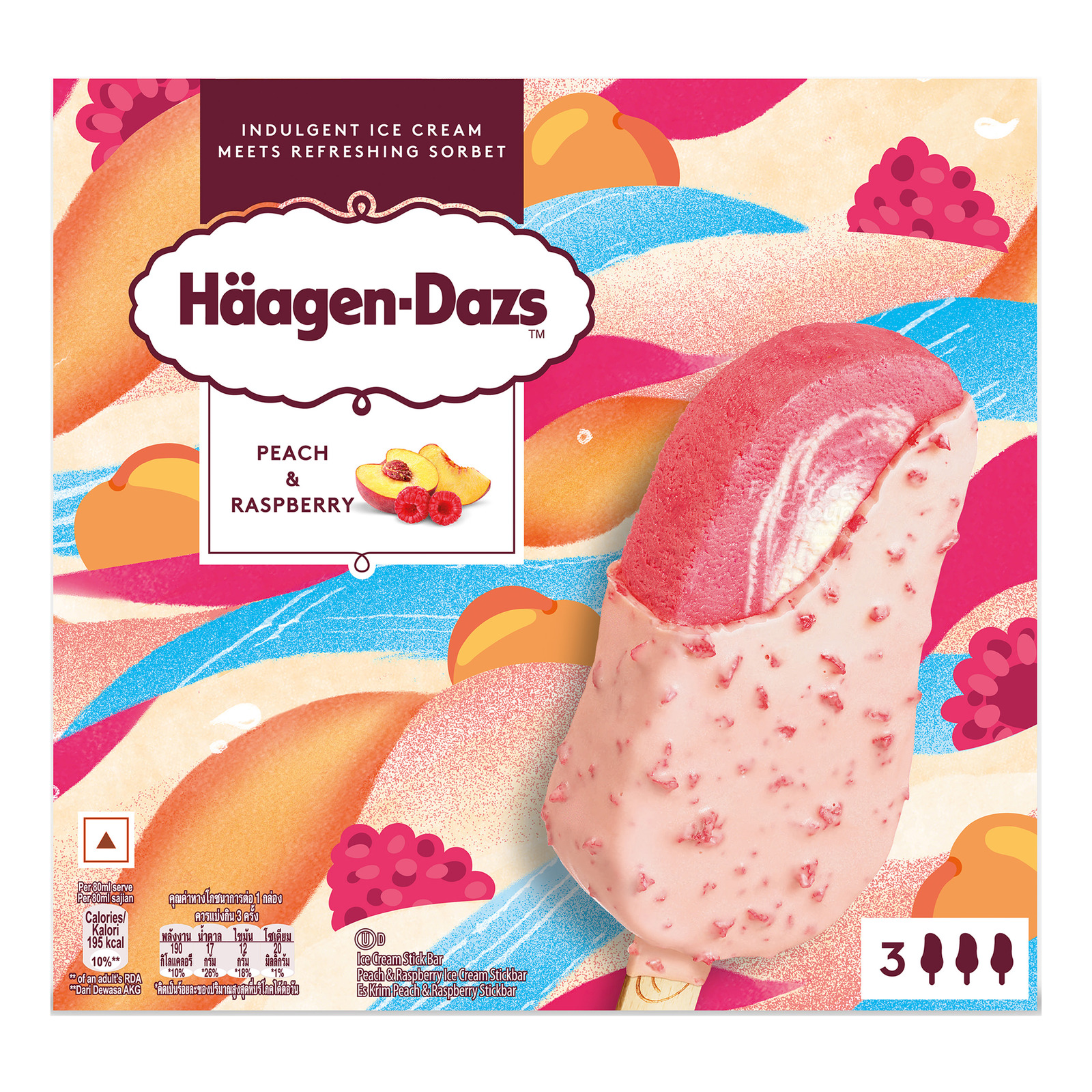 Haagen-Dazs Stickbar Ice Cream - Peach & Raspberry | NTUC FairPrice