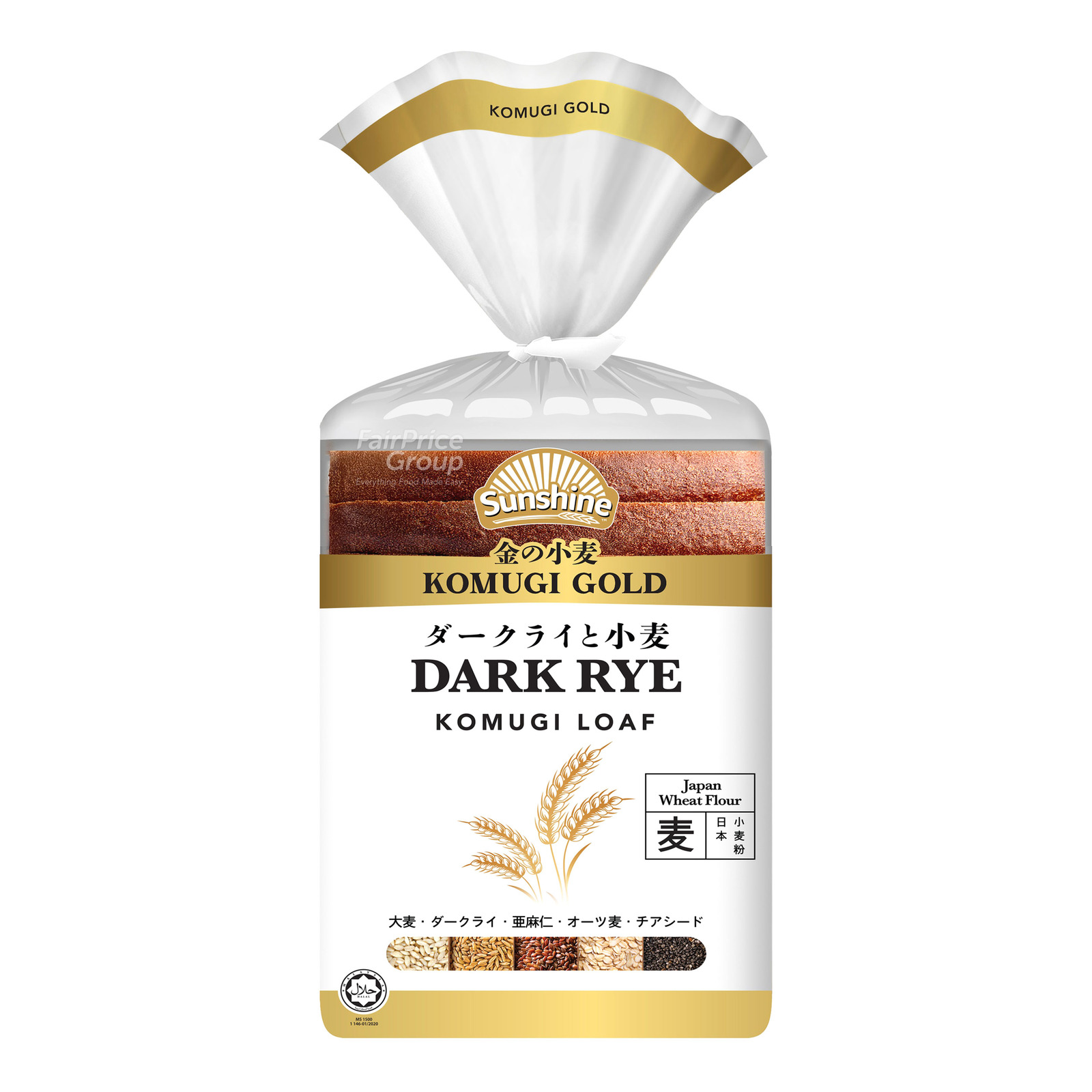 Sunshine Loaf Bread - Dark Rye Komugi | NTUC FairPrice