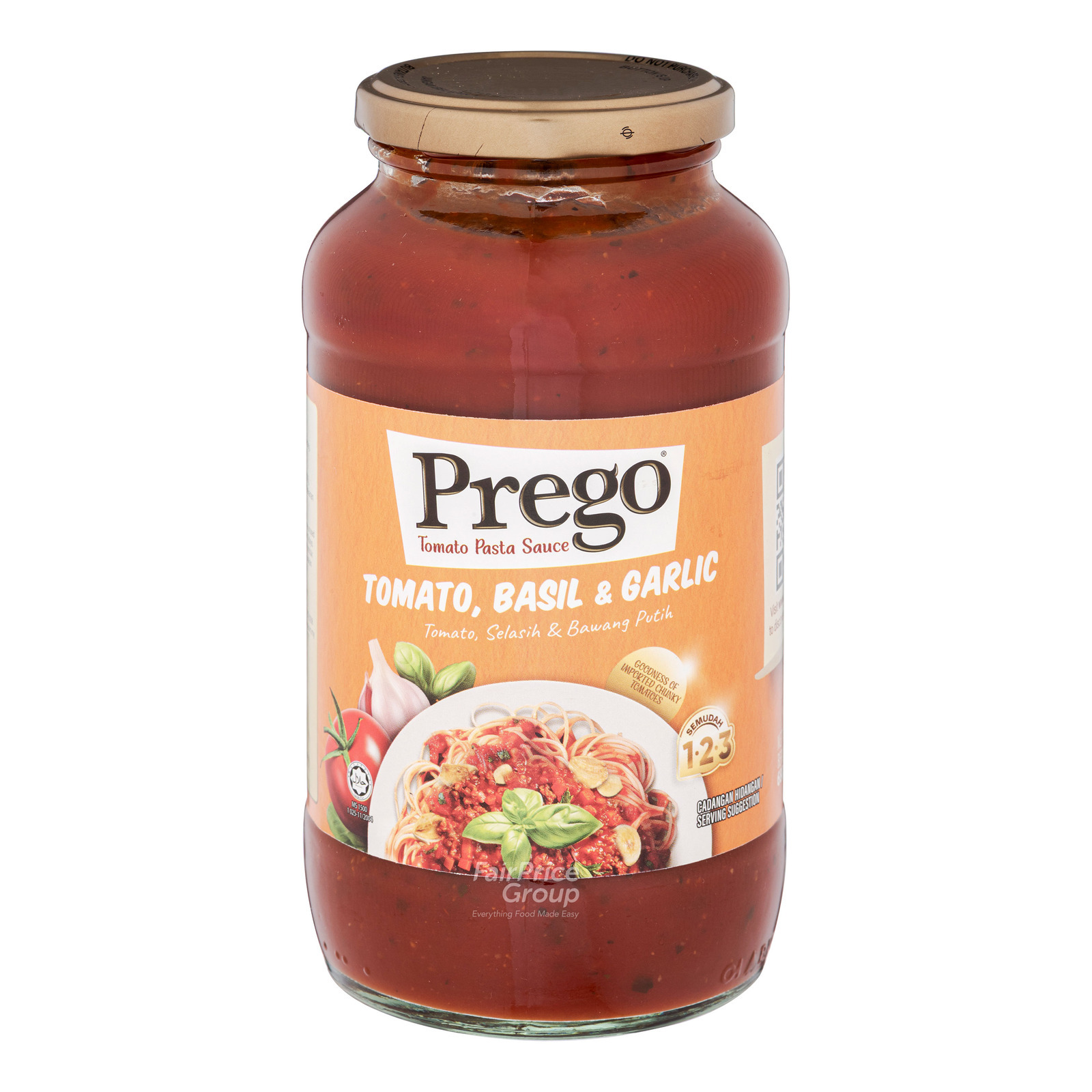 Prego Prego Pasta Sauce - Tomato, Basil & Garlic | NTUC FairPrice